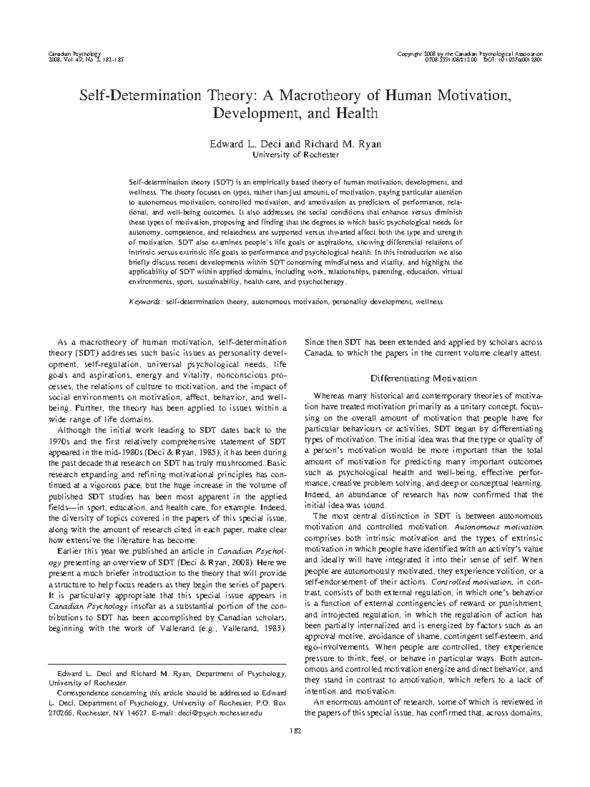 2008 Deci Ryan - caso - Self-Determination Theory: A Macrotheory of ...