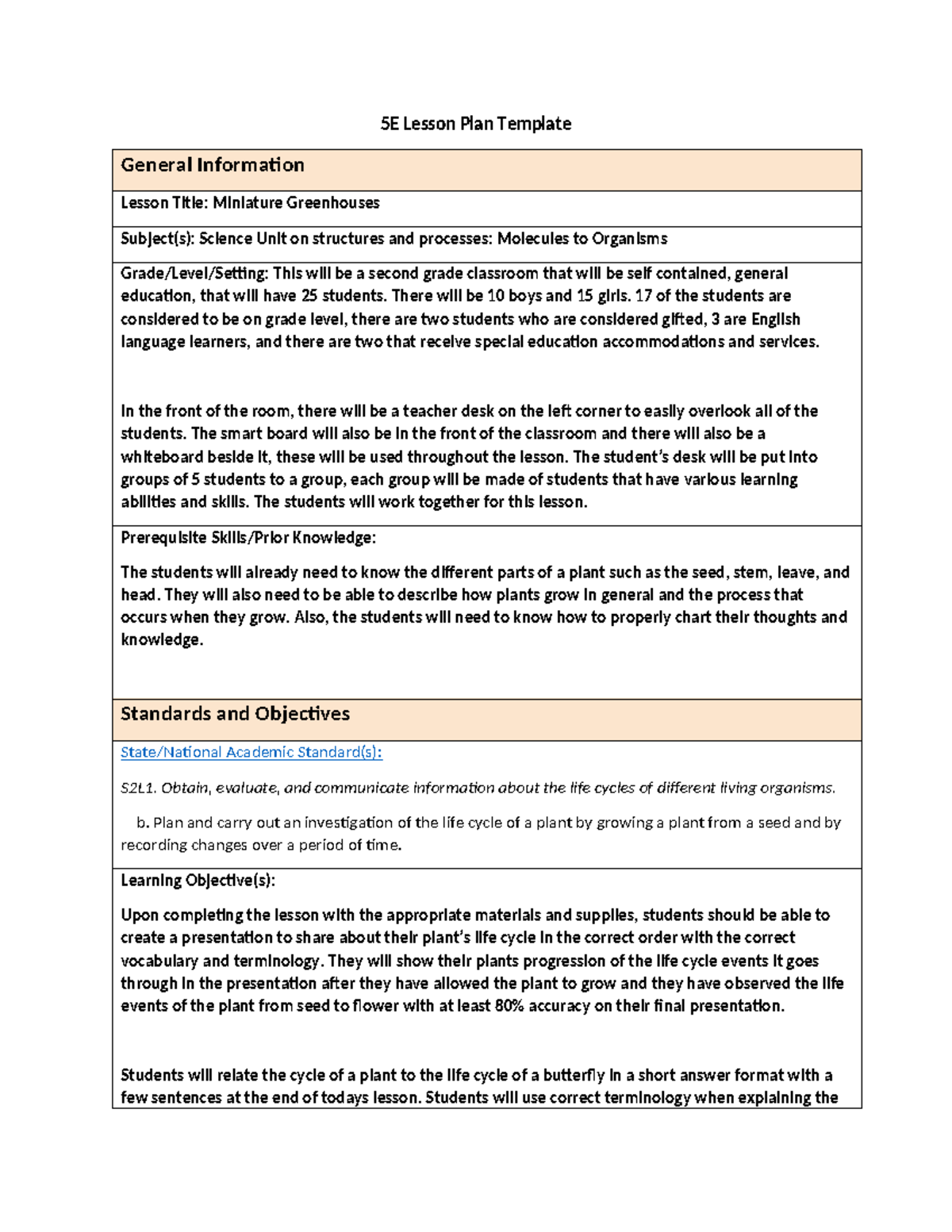 WGU 5E Lesson Plan Template - 5E Lesson Plan Template General ...