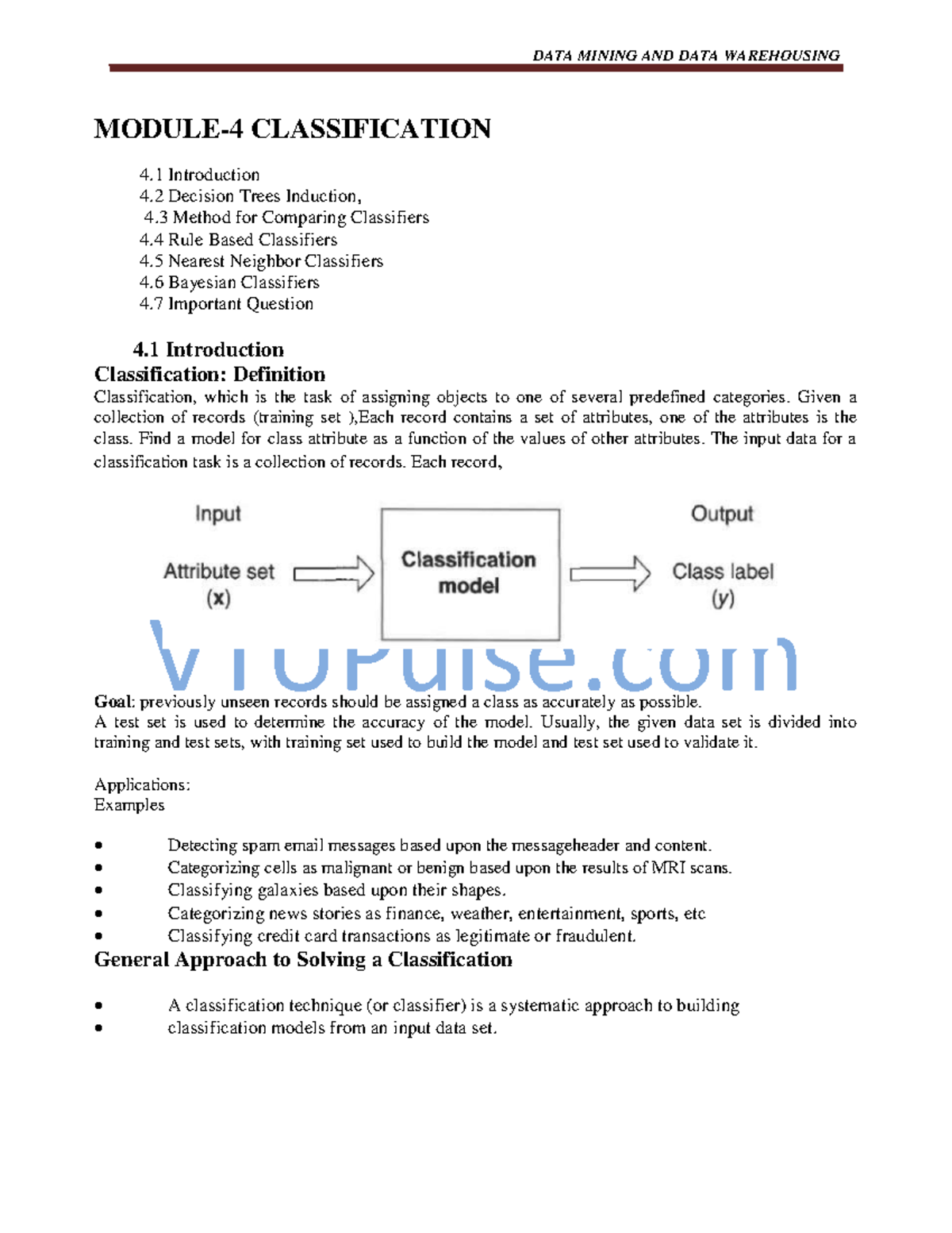 Dmdw 4th Module Good Vtupulse Module 4 Classification 4 Introduction 4 Decision Trees