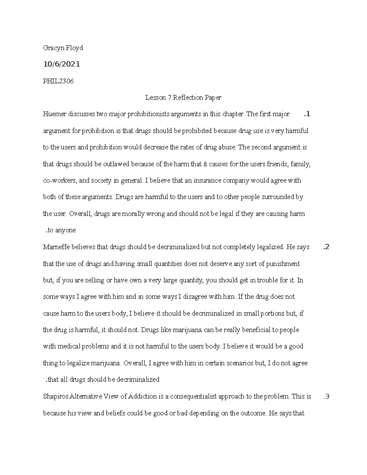 Lesson 7 Reflection Paper - PHYS 1404 - CTC - Studocu
