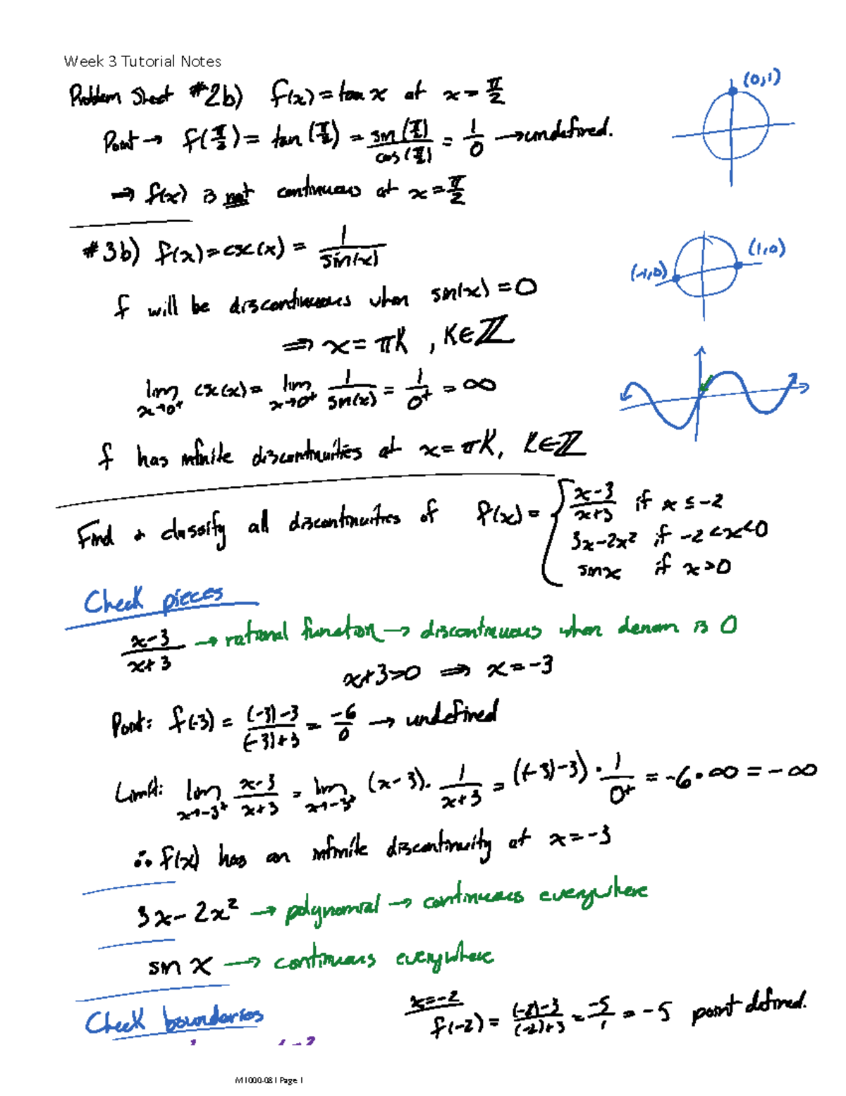 Week 3 Tutorial Notes - Math 1000 - Week 3 Tutorial Notes - Studocu