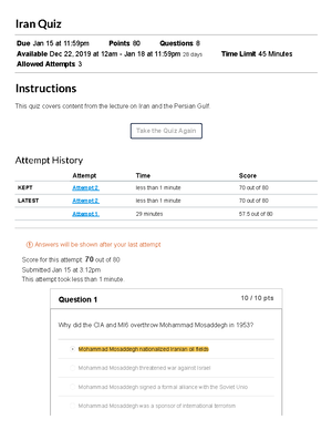 Introduction to History Quiz HIS 218-81 The World since 1945 (SP20 ...