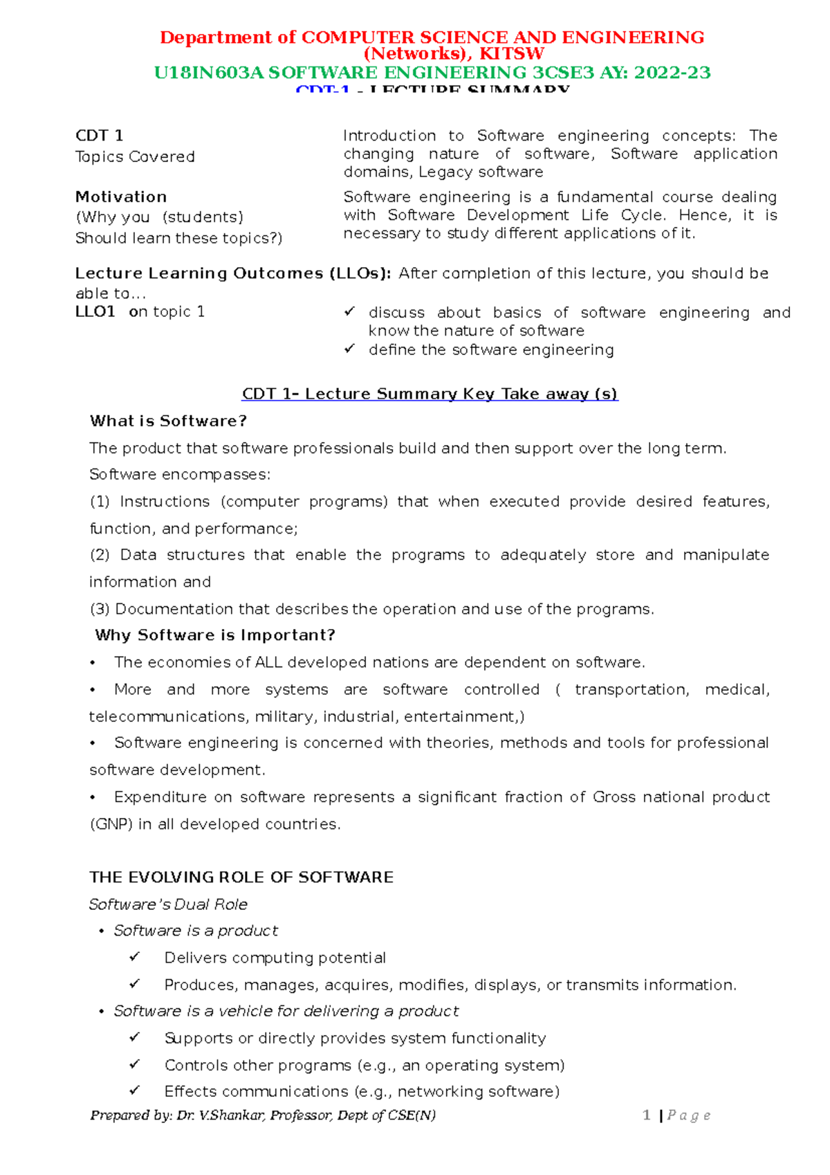 Introduction to Software engineering concepts - Hence, it is necessary ...