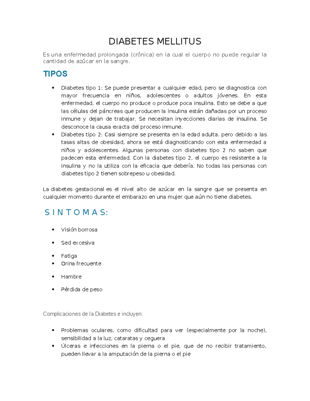 Diabetes Mellitus, hipo-hipertiroidismo 6to - DIABETES MELLITUS Es una ...