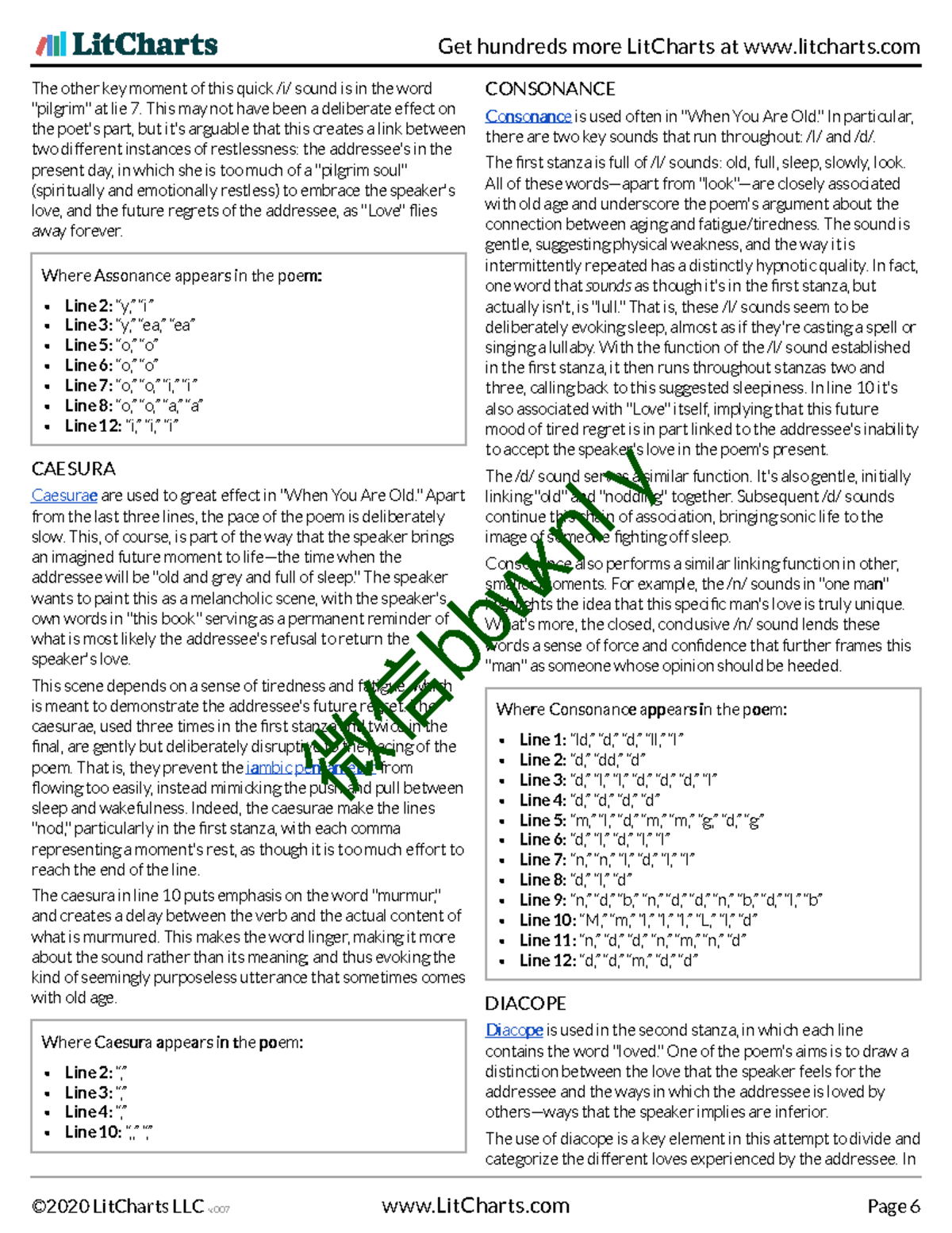 When-You-Are-Old-Lit Chart 6 - The other key moment of this quick /i ...