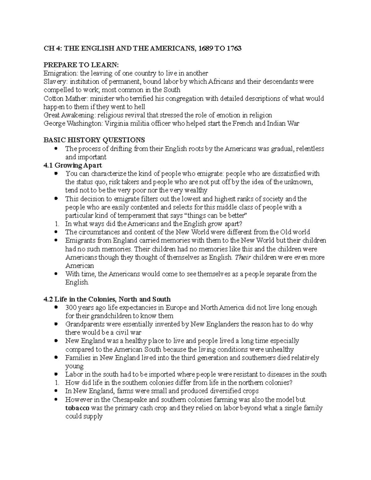 CH 4 The English and the Americans - CH 4: THE ENGLISH AND THE ...