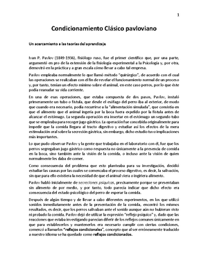 Principios y Fundamentos del Condicionamiento Clásico - TEMA ...