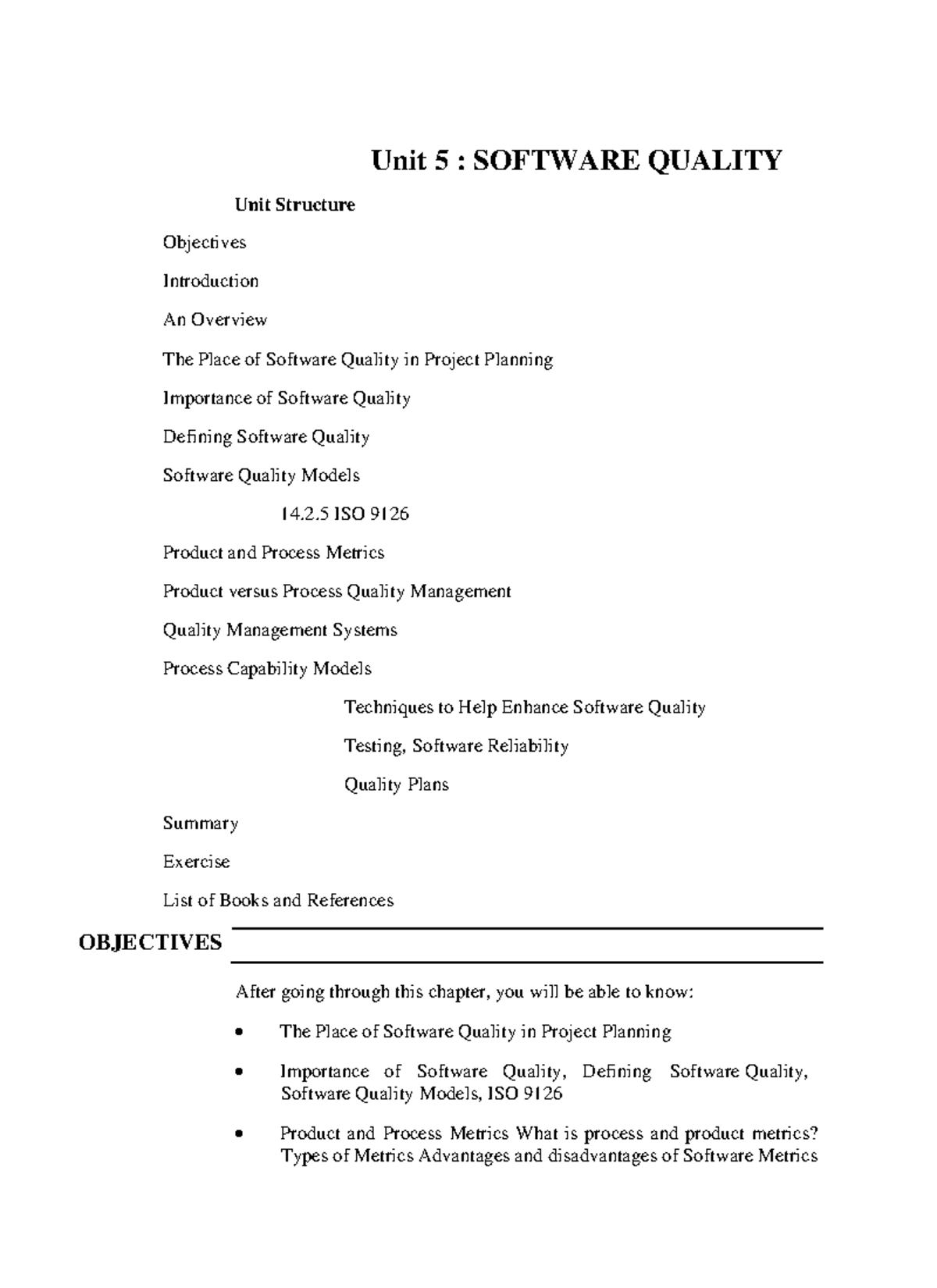 Module 5 - Study - 290 Unit 5 : SOFTWARE QUALITY Unit Structure ...