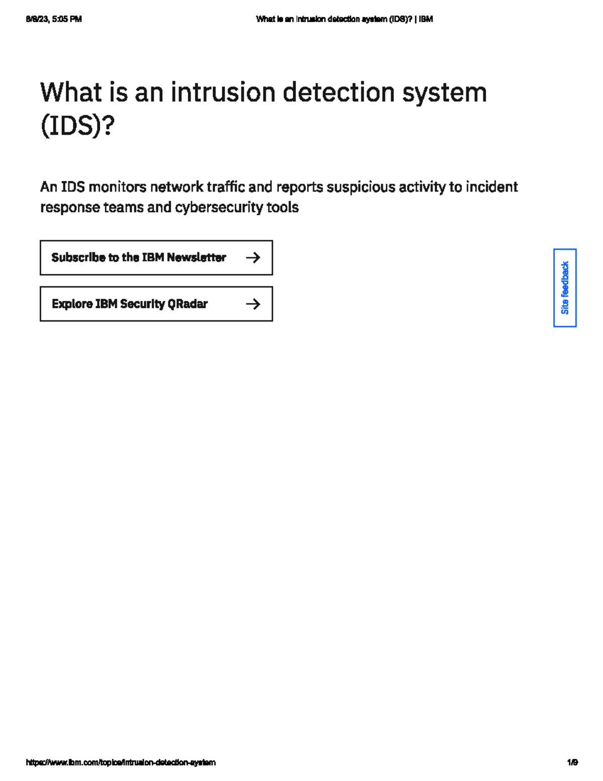 IDS - THis notes shoes the Intrusion detection system and how they can ...