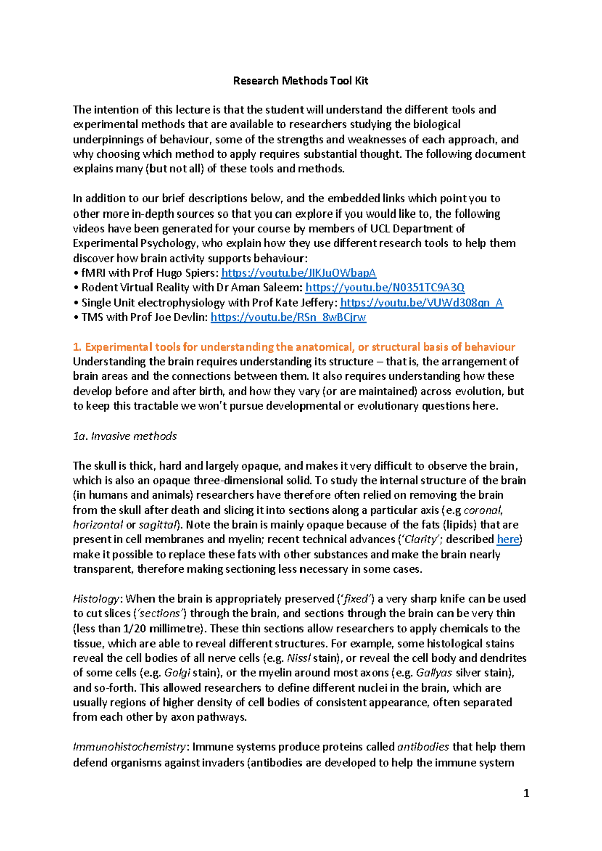 Research Methods Lecture Notes - Research Methods Tool Kit The ...