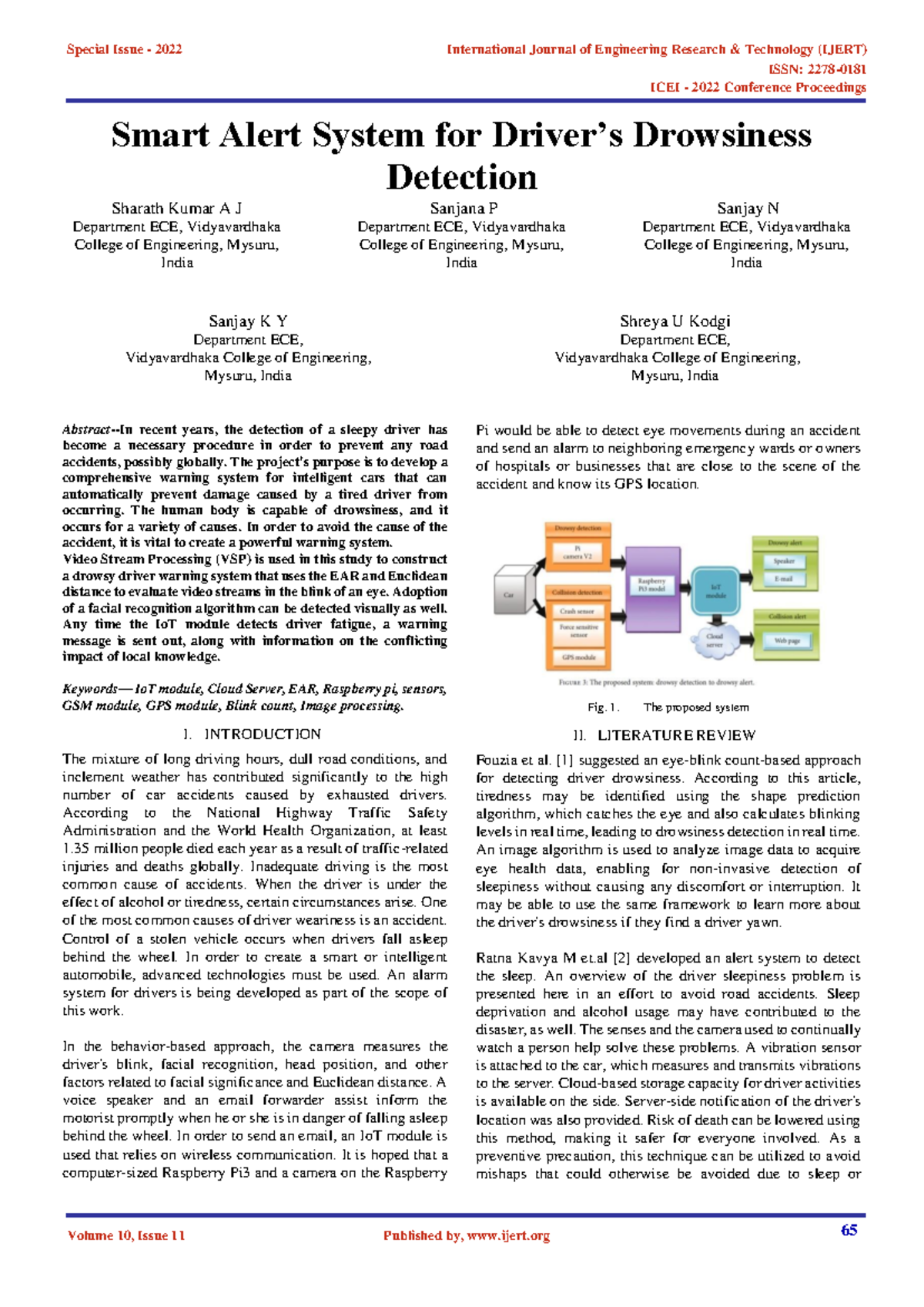 Smart alert system for drivers drowsiness detection Ijertconv 10IS11014 ...