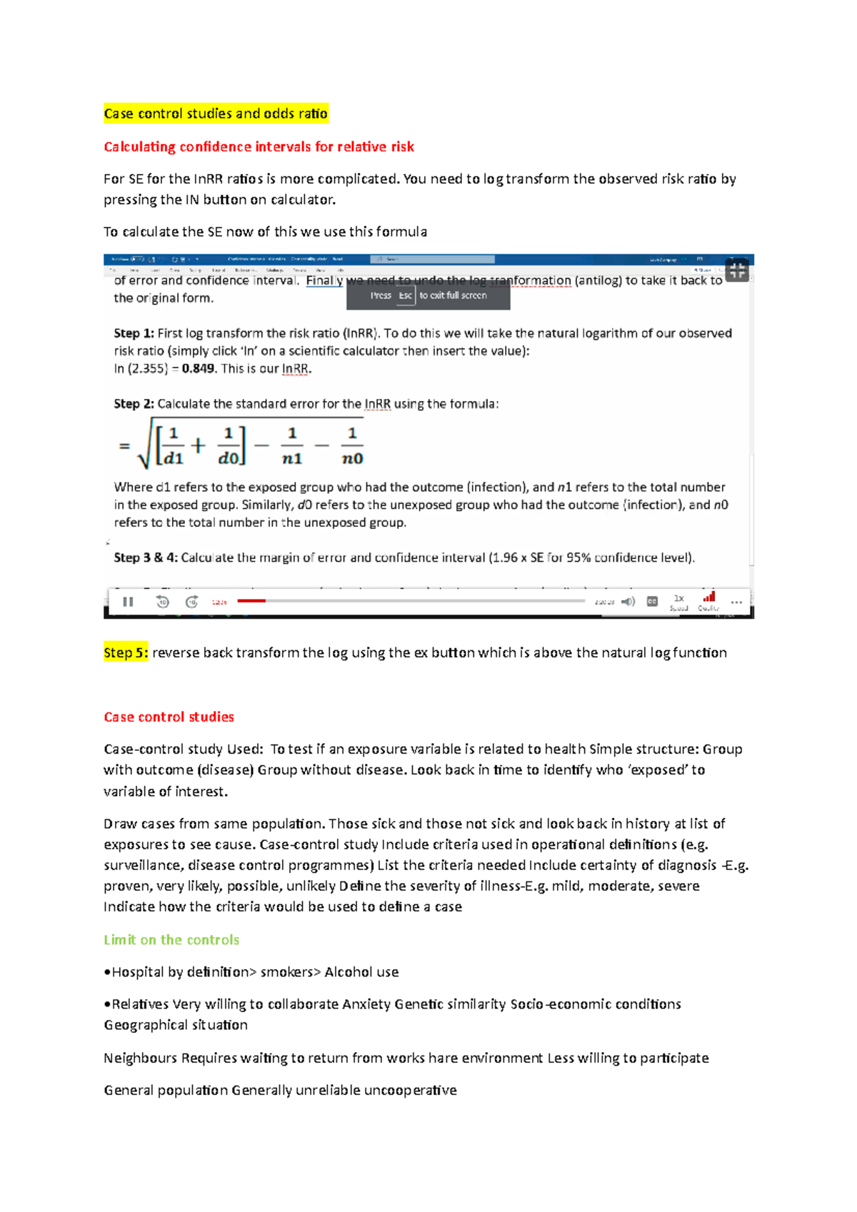 Case control studies and odds ratio - Case control studies and odds ...