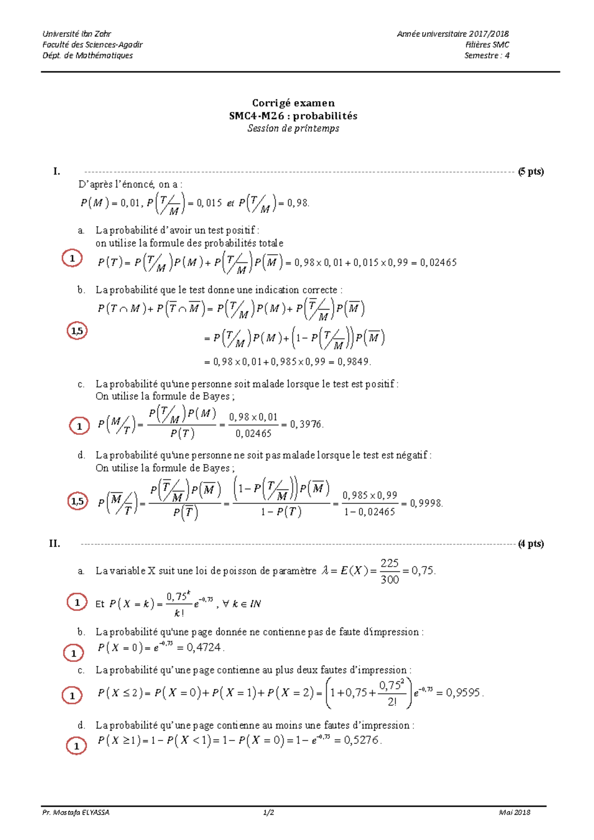 Corr-exam-1-smc-s4 compressed - Université Ibn Zohr Année universitaire ...