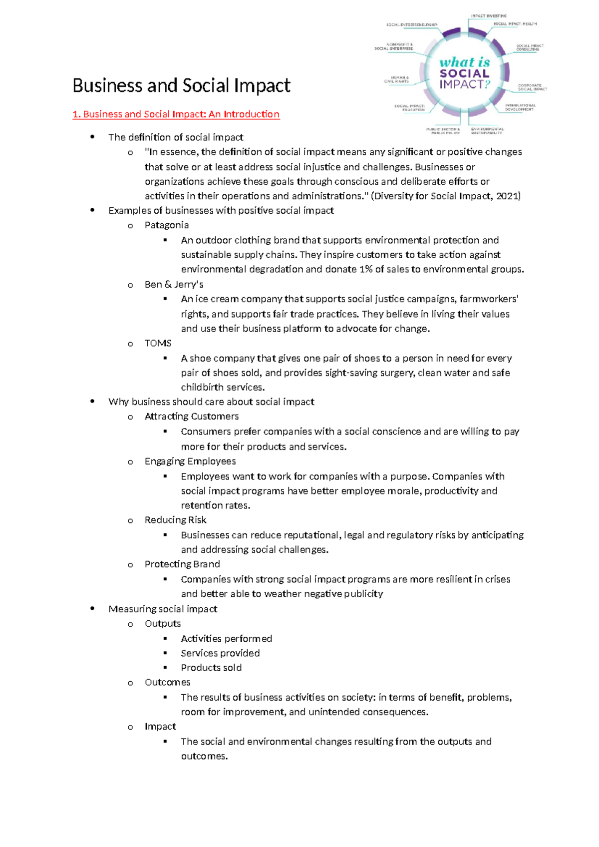 Business and Social Impact - Business and Social Impact Business and ...