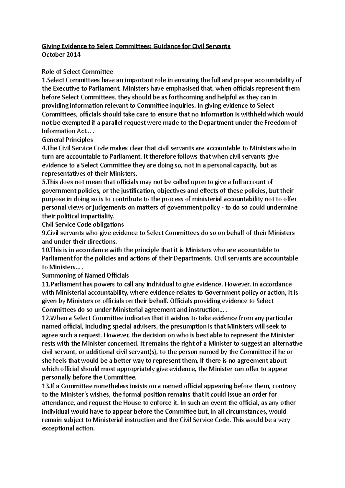 Giving Evidence To Select Committees Guidance For Civil Servants giving-evidence-to-select-committees-guidance-for-civil-servants