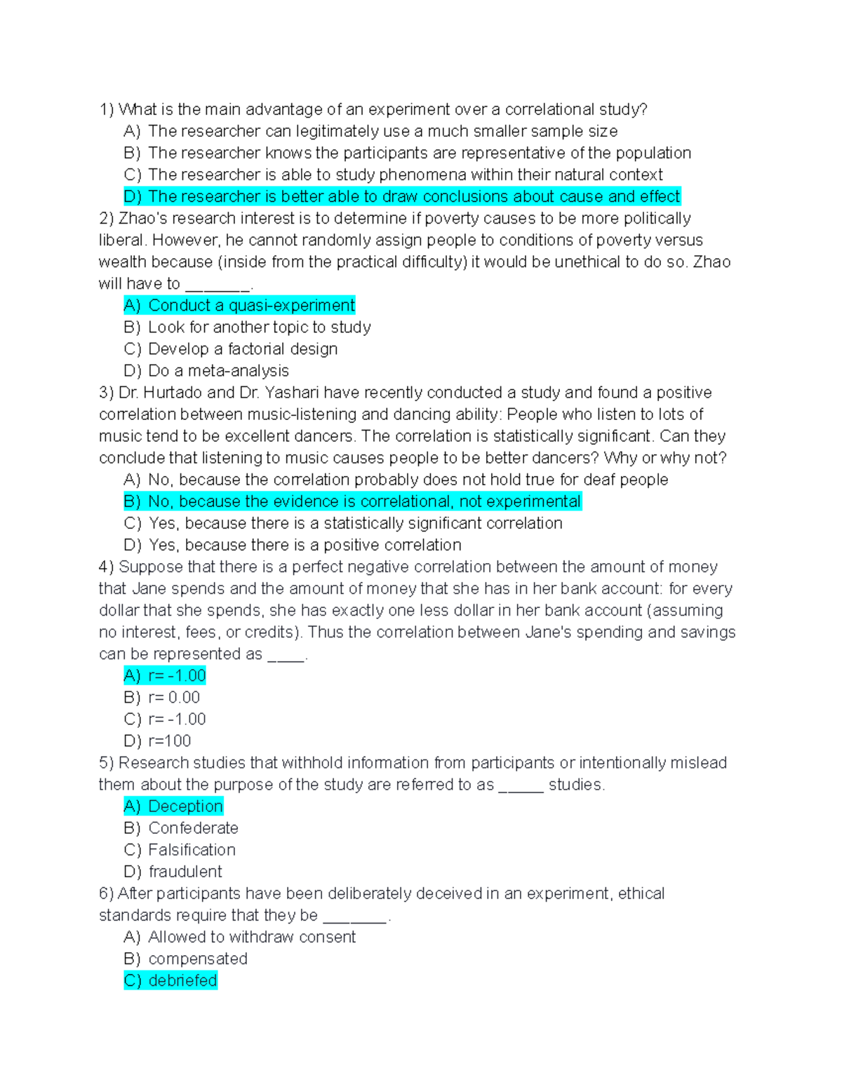 Social Psychology Quiz #1 - What is the main advantage of an experiment ...