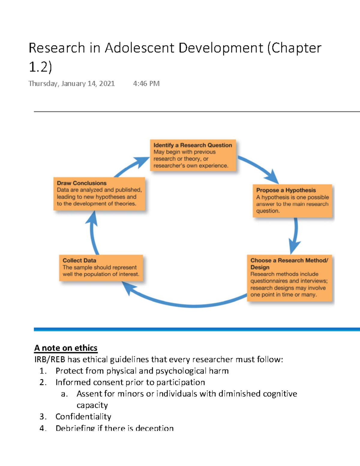 Research in Adolescent Development (Chapter 1 - Psych 3Ab3 - McMaster ...