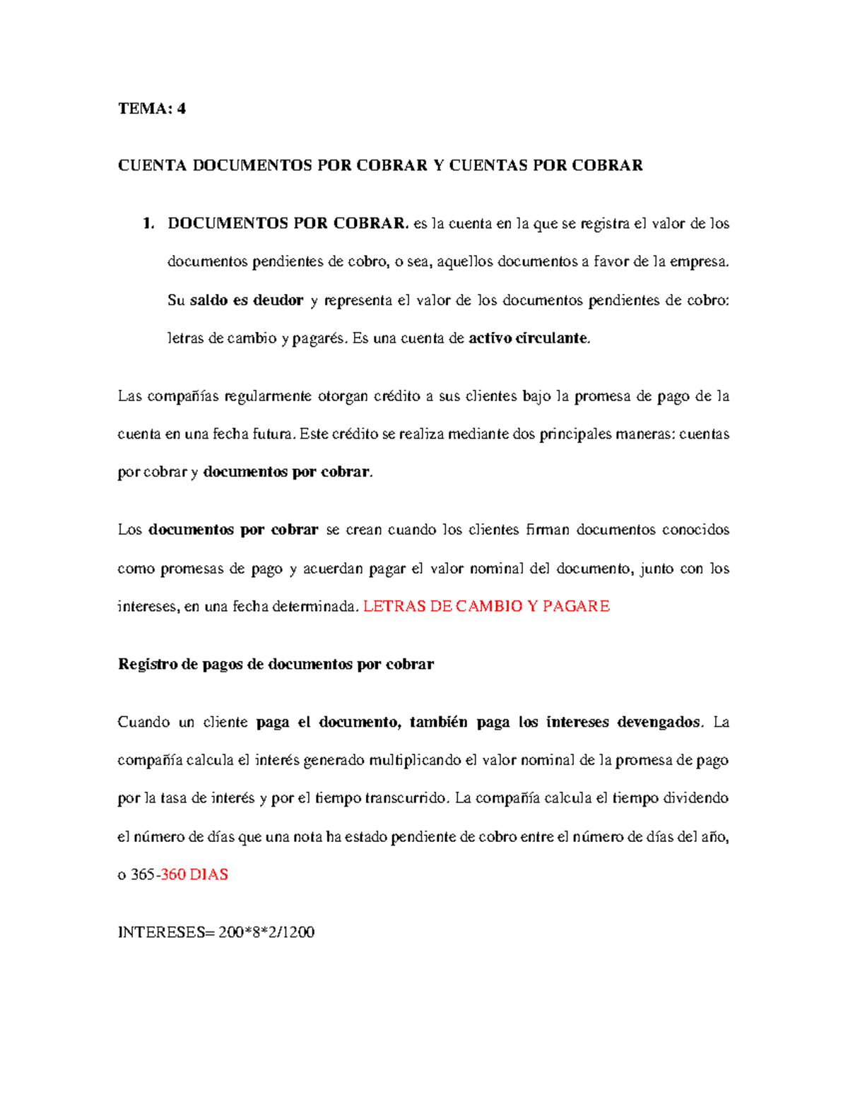 TEMA 4 Documentos Y Cuentas POR Cobrar - TEMA: 4 CUENTA DOCUMENTOS POR COBRAR Y CUENTAS POR ...