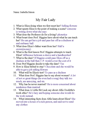 Copy of The Music Man Worksheet - The Music Man Name- Isabella Simon ...