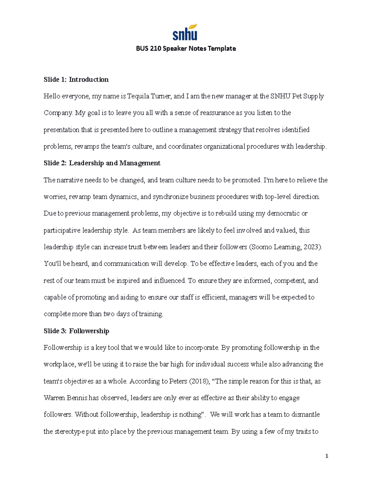 BUS 210 Speaker Notes Template - BUS 210 Speaker Notes Template Slide 1 ...