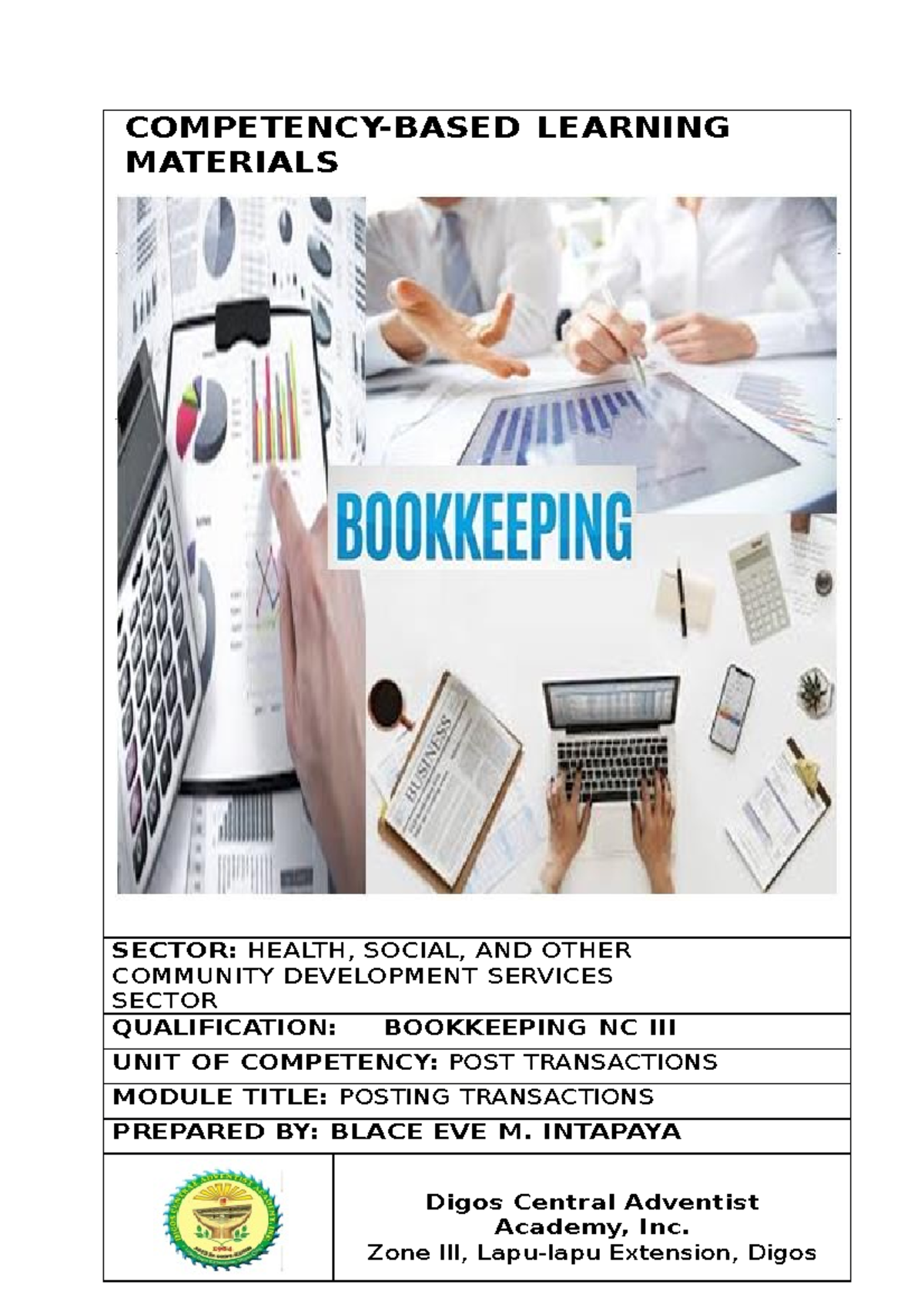 Summarize Ledger - TM1 - COMPETENCY-BASED LEARNING MATERIALS SECTOR: HEALTH, SOCIAL, AND OTHER ...