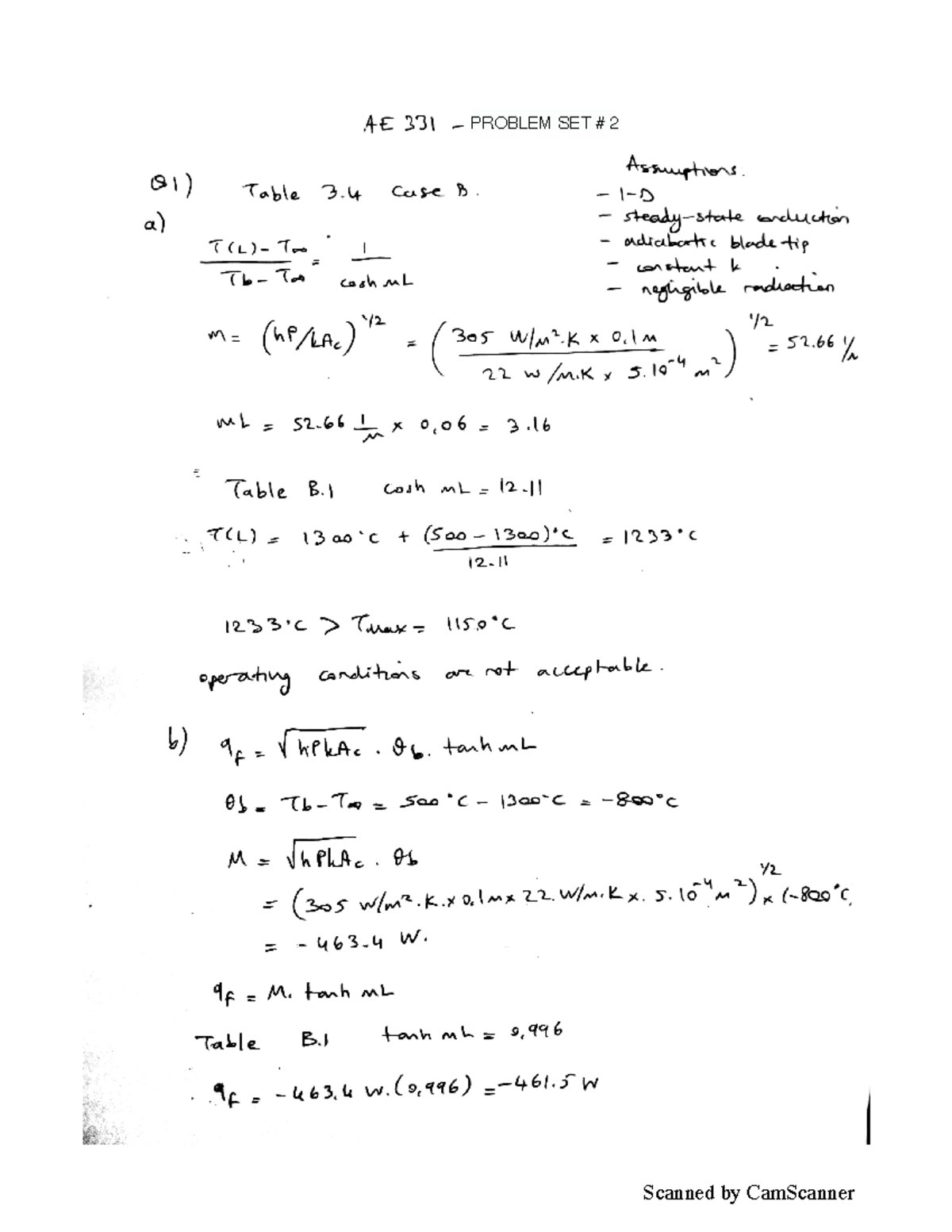 AE 331-Problem Set 2-Solution - heat transfer - PROBLEM SET # - Studocu