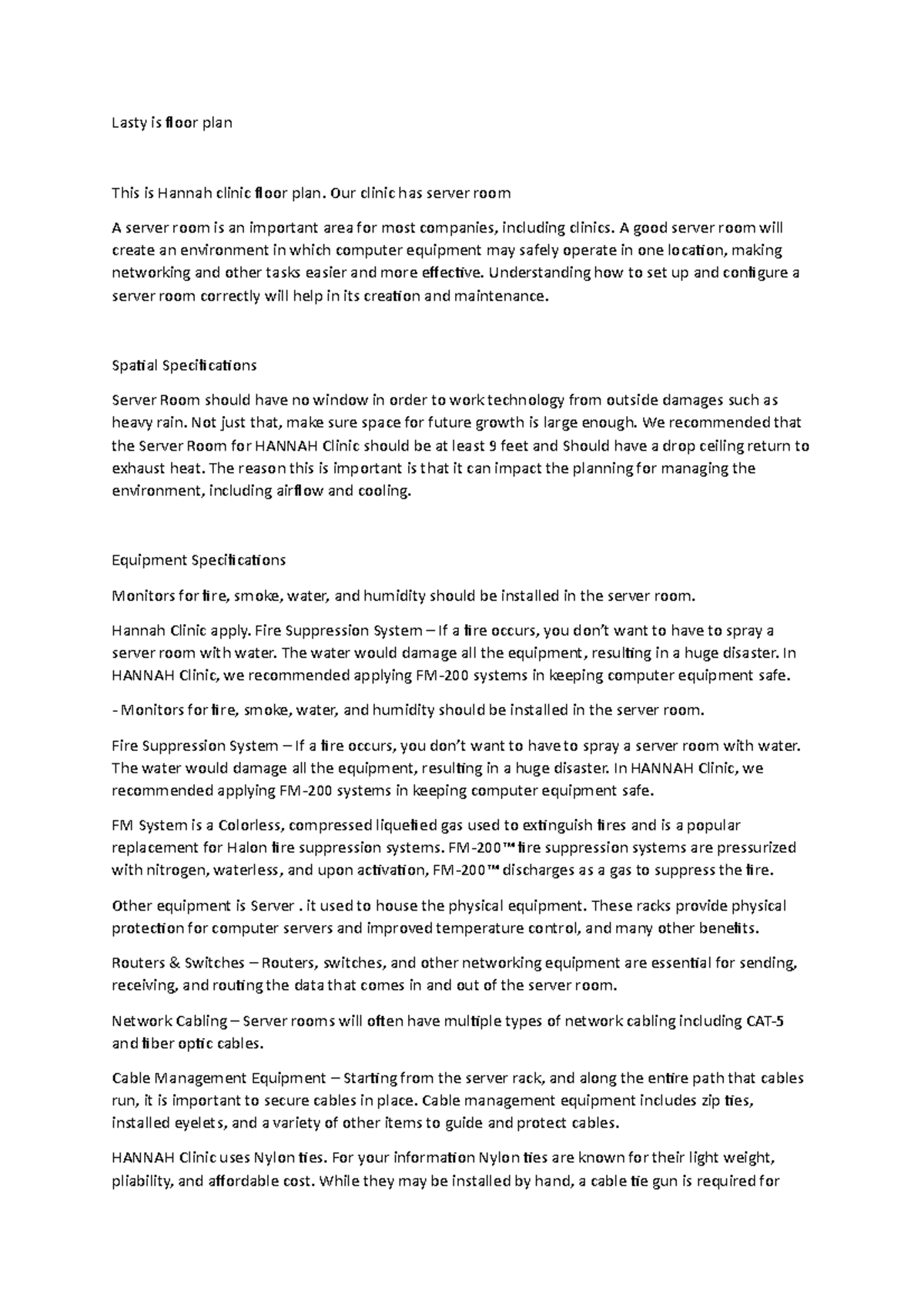 Hannah clinic script - Classification & Filling System - UTM - Studocu