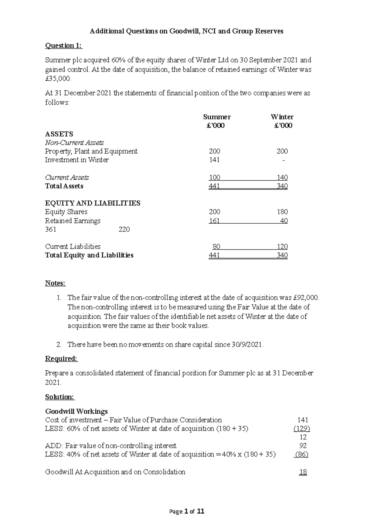 Week 3 Review and Tutorial Questions - Solutions - Additional Questions ...