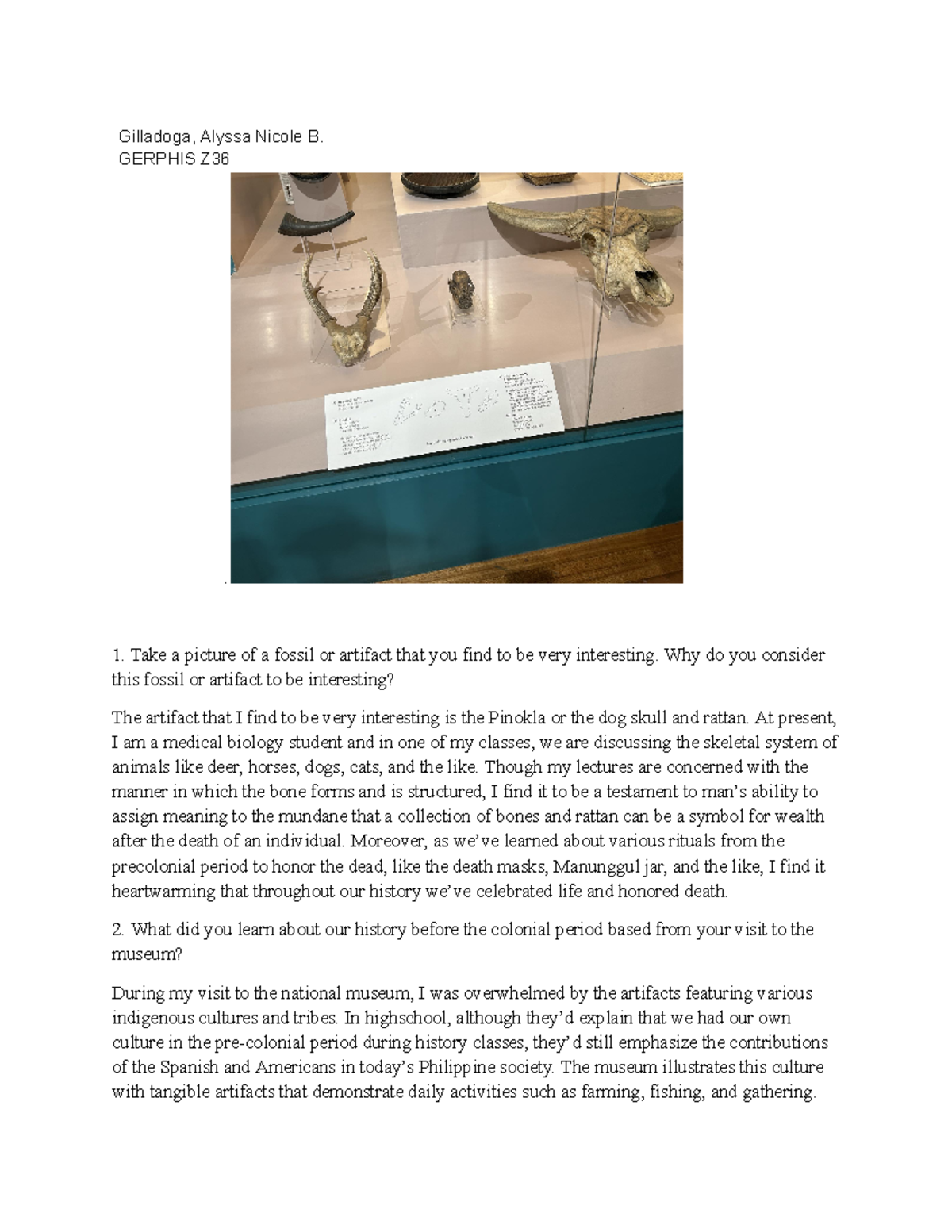 [GERPHIS] National Museum Visit - Gilladoga, Alyssa Nicole B. GERPHIS Z ...