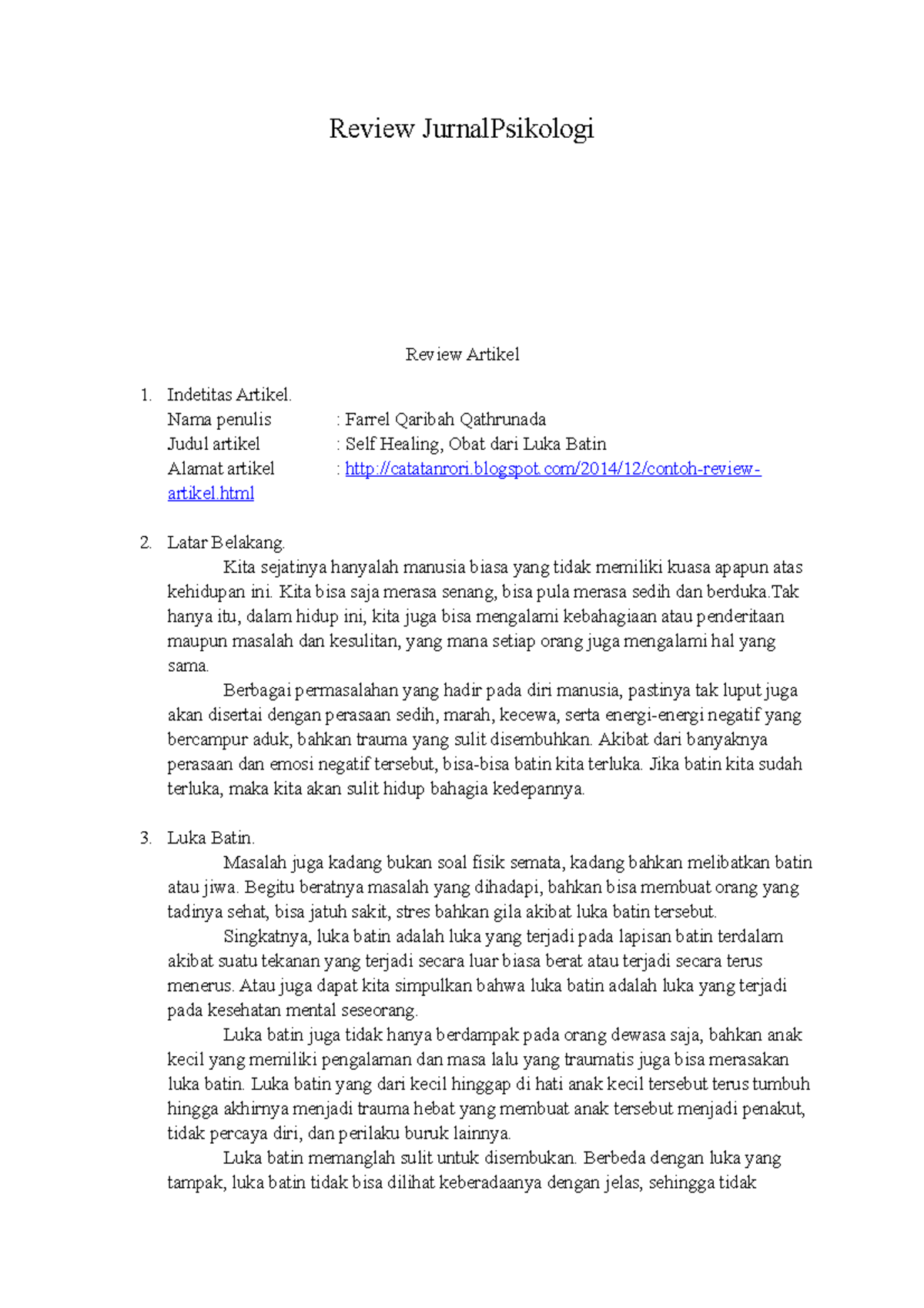 Review Artikel Self-Healing - Review JurnalPsikologi Review Artikel ...