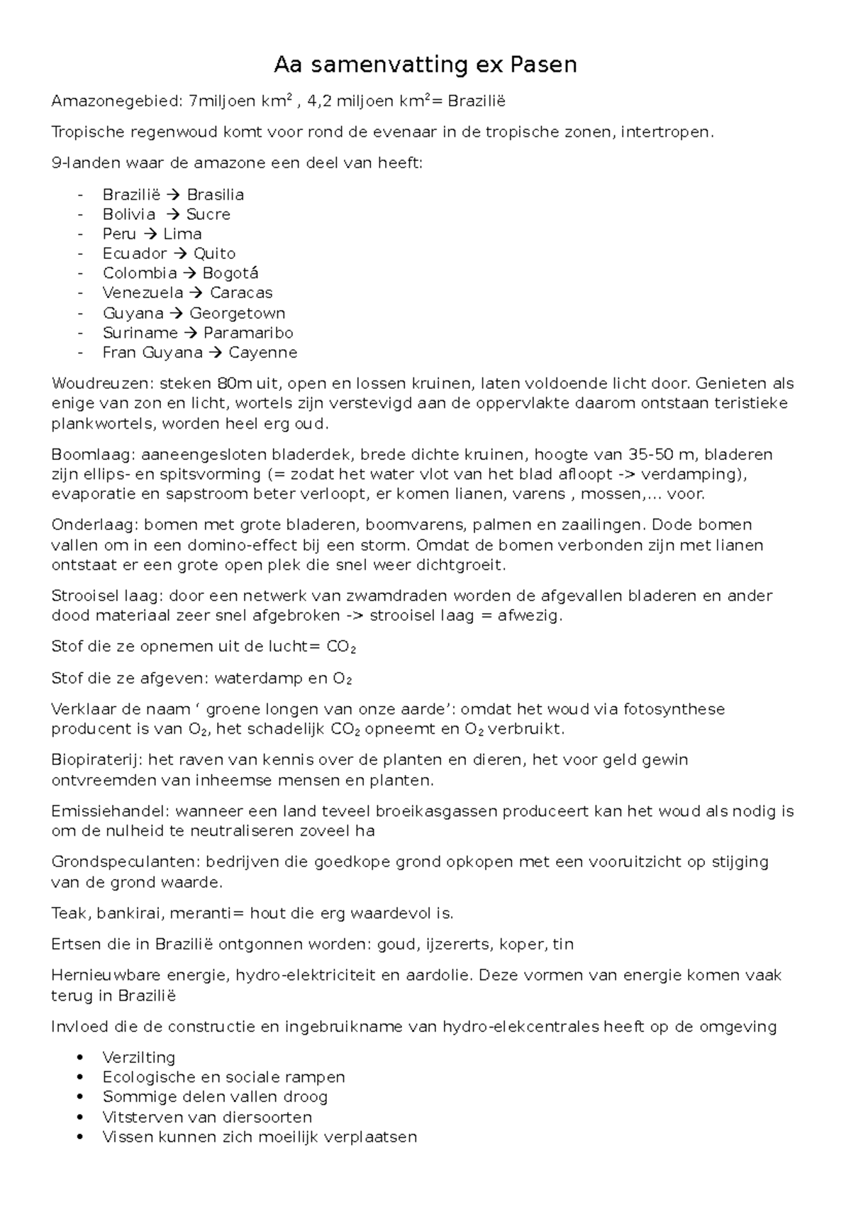 Aa samenvatting - 9-landen waar de amazone een deel van heeft: Brazilië ...