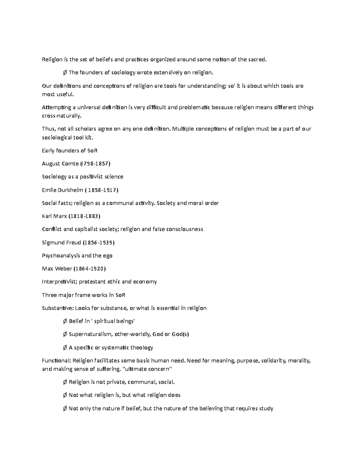 Soc2000 notes 3 - This is applying soc principles to religious ...