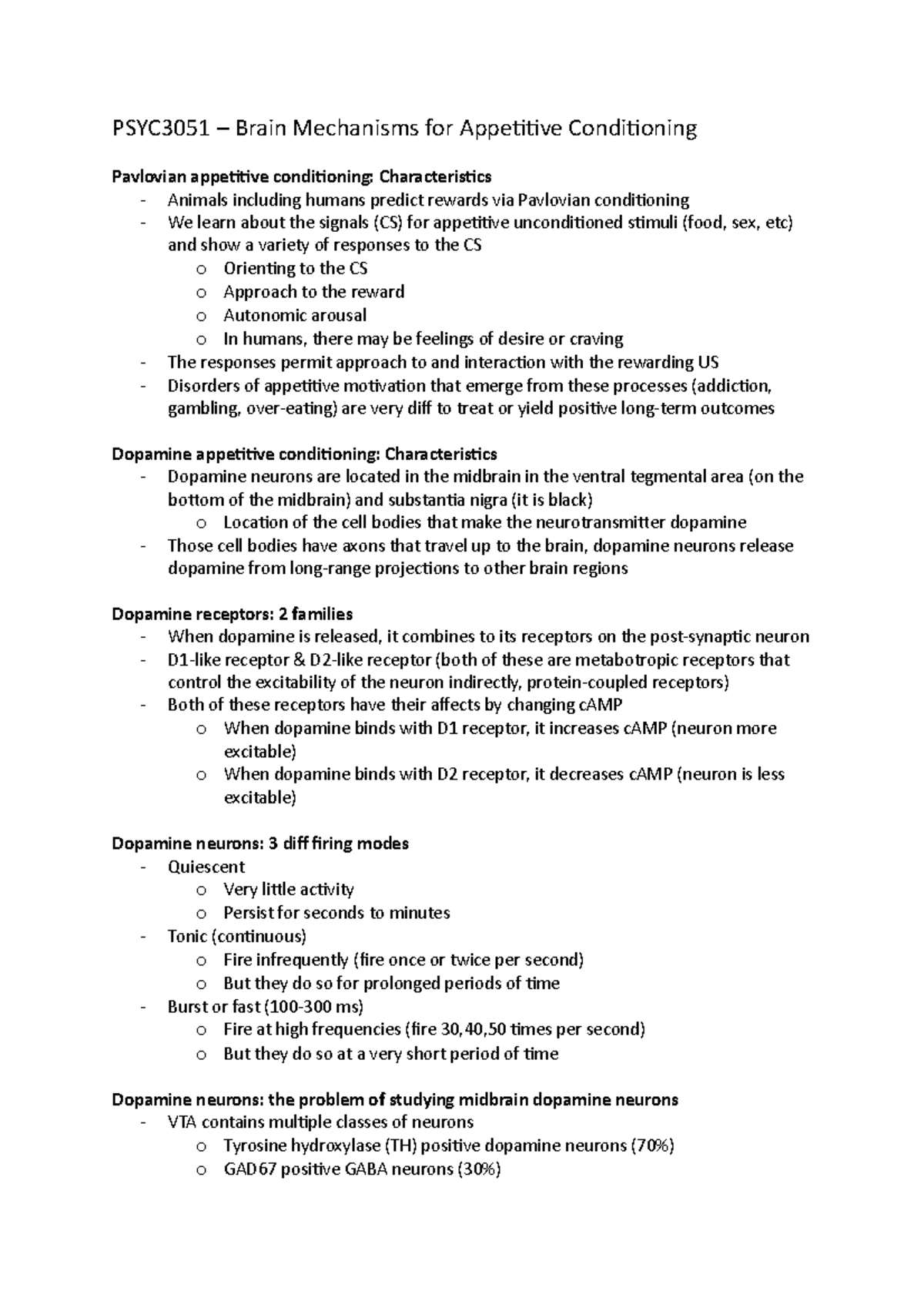 PSYC3051 Lecture 1 - WEEK 1 - PSYC3051 – Brain Mechanisms for ...