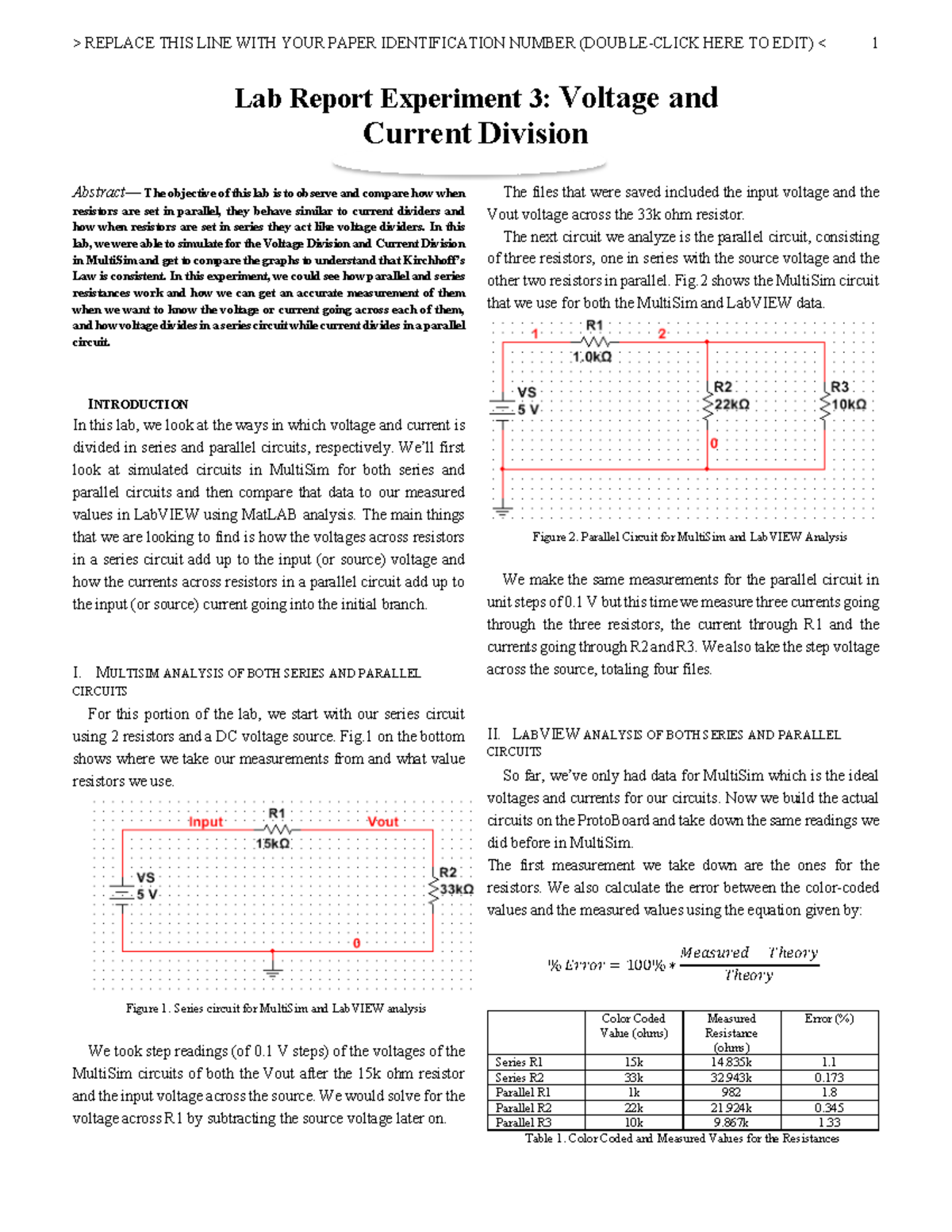 Lab 3 copy - Lab experiment report - Abstract— The objective of this ...
