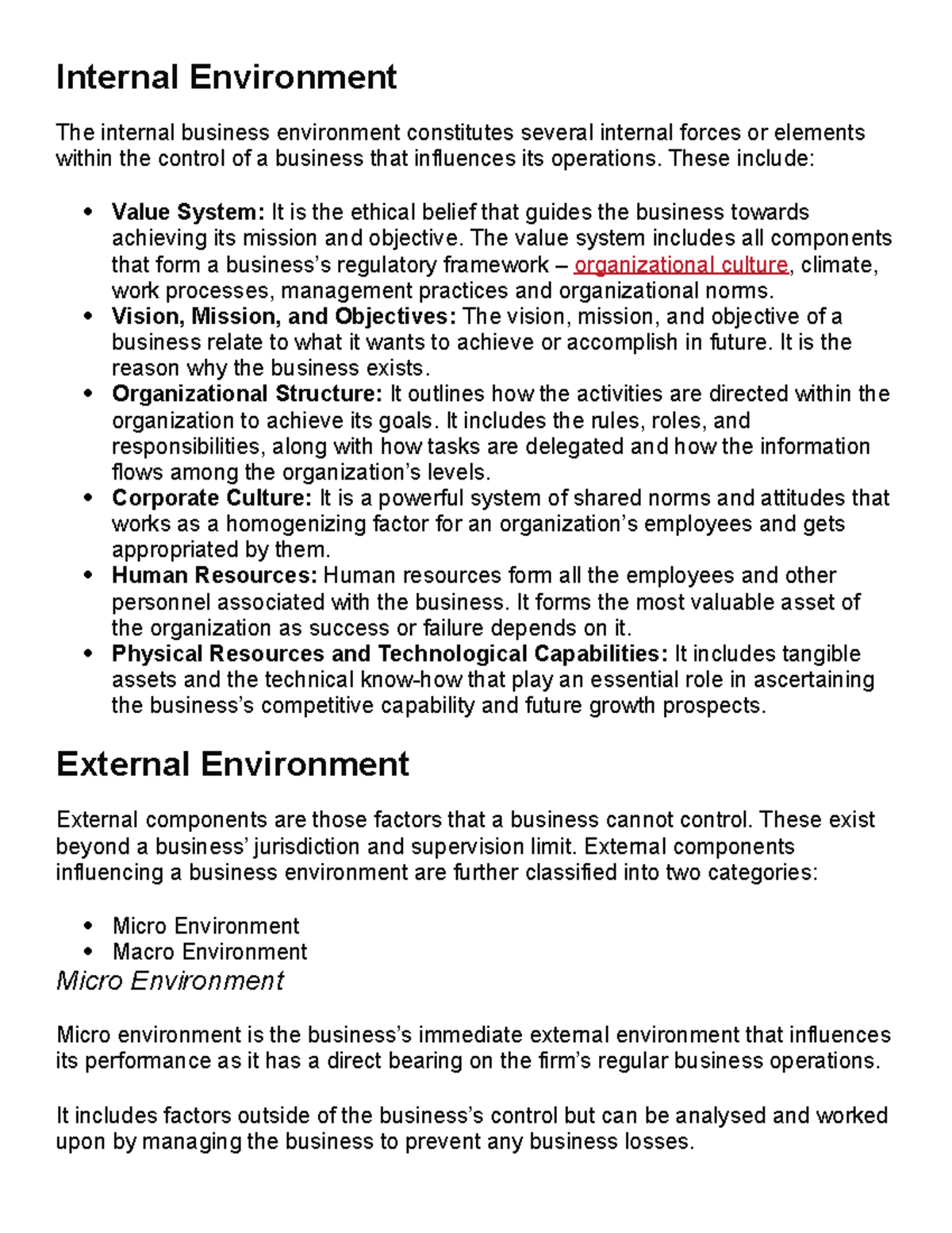 Internal Environment - nothing - Internal Environment The internal ...