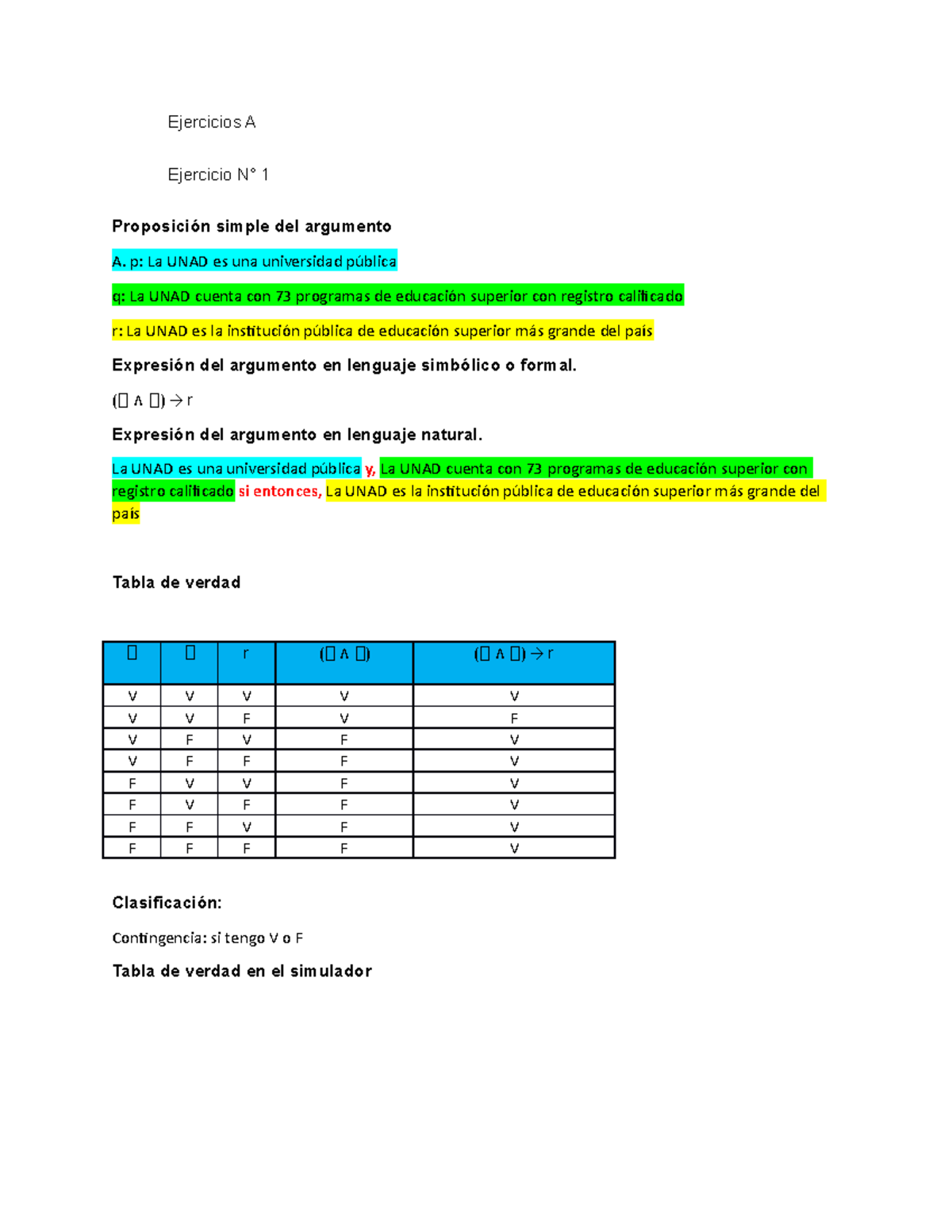 Ejercicios A - ........................ - Ejercicios A Ejercicio N° 1 ...