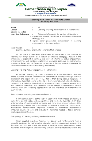 Accomplishment Report - Bachelor of Elementary Education ...