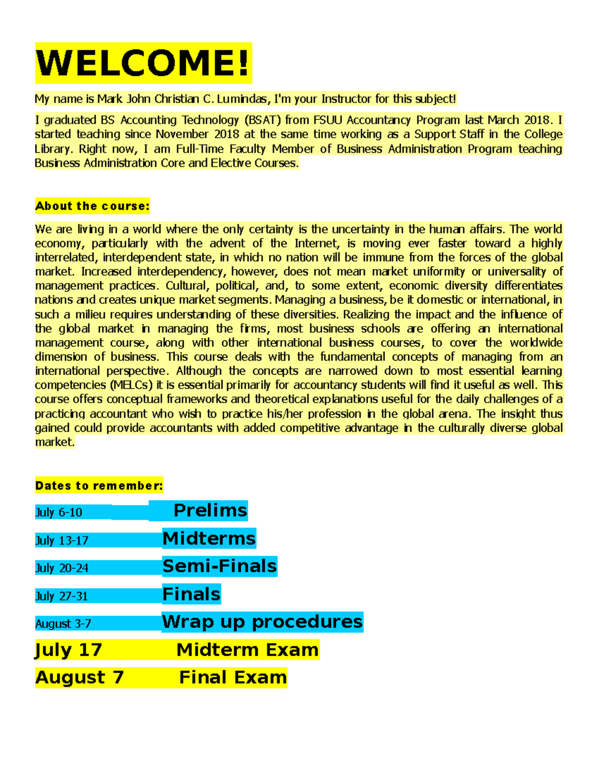 IBT Handouts - This is a guide handout for students studying ...
