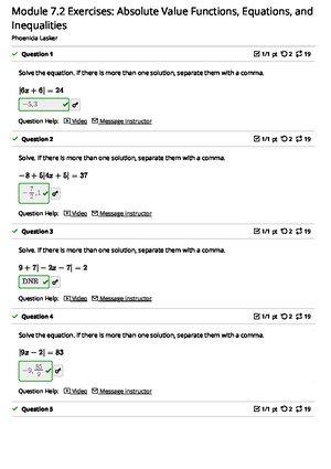 Module 7.1 Exercises Piecewise Defined Functions - Module 7 Exercises: Piecewise Dened Functions ...