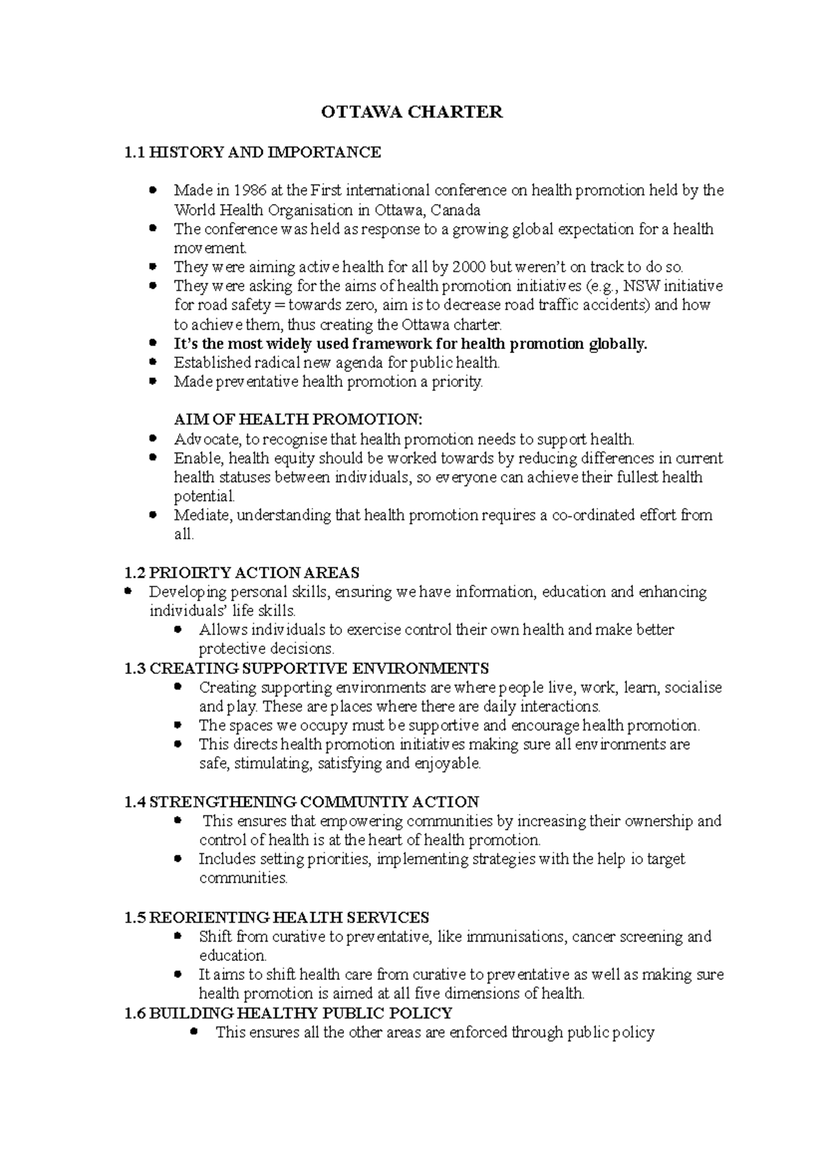 Ottawa Charter: History, Importance, and Health Promotion Framework ...