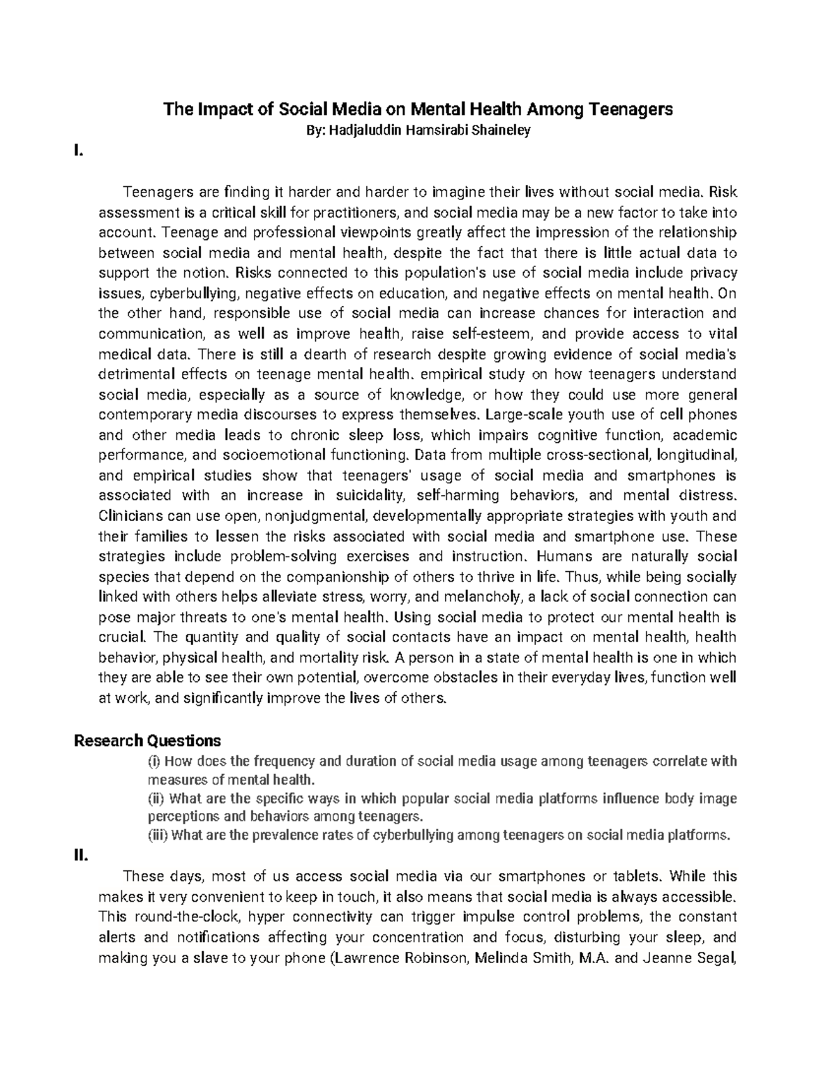 The Impact of Social Media on Mental Health Among Teenagers - Teenagers ...