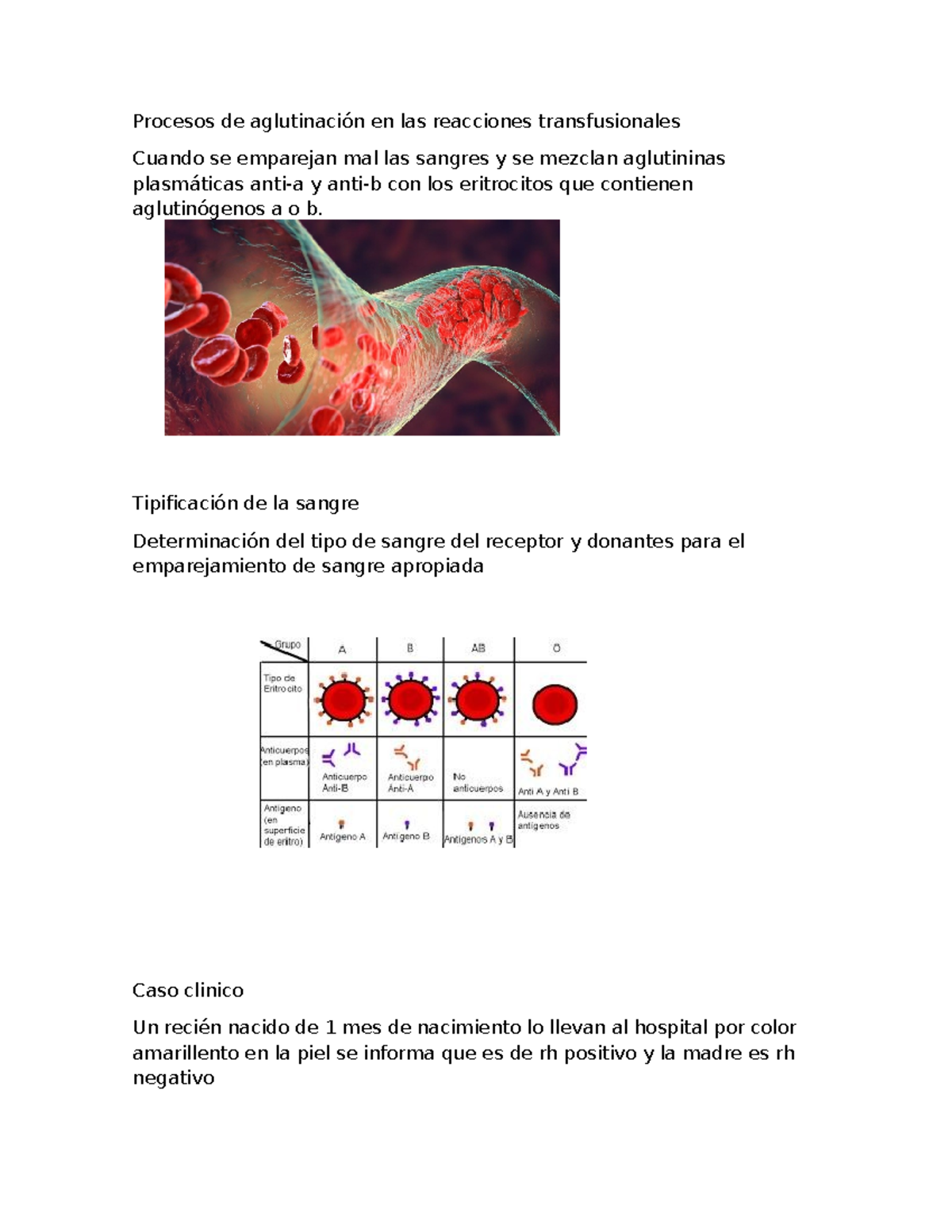 Caso clinico 40520-WA0019 - Fisiología - Procesos de aglutinación en ...