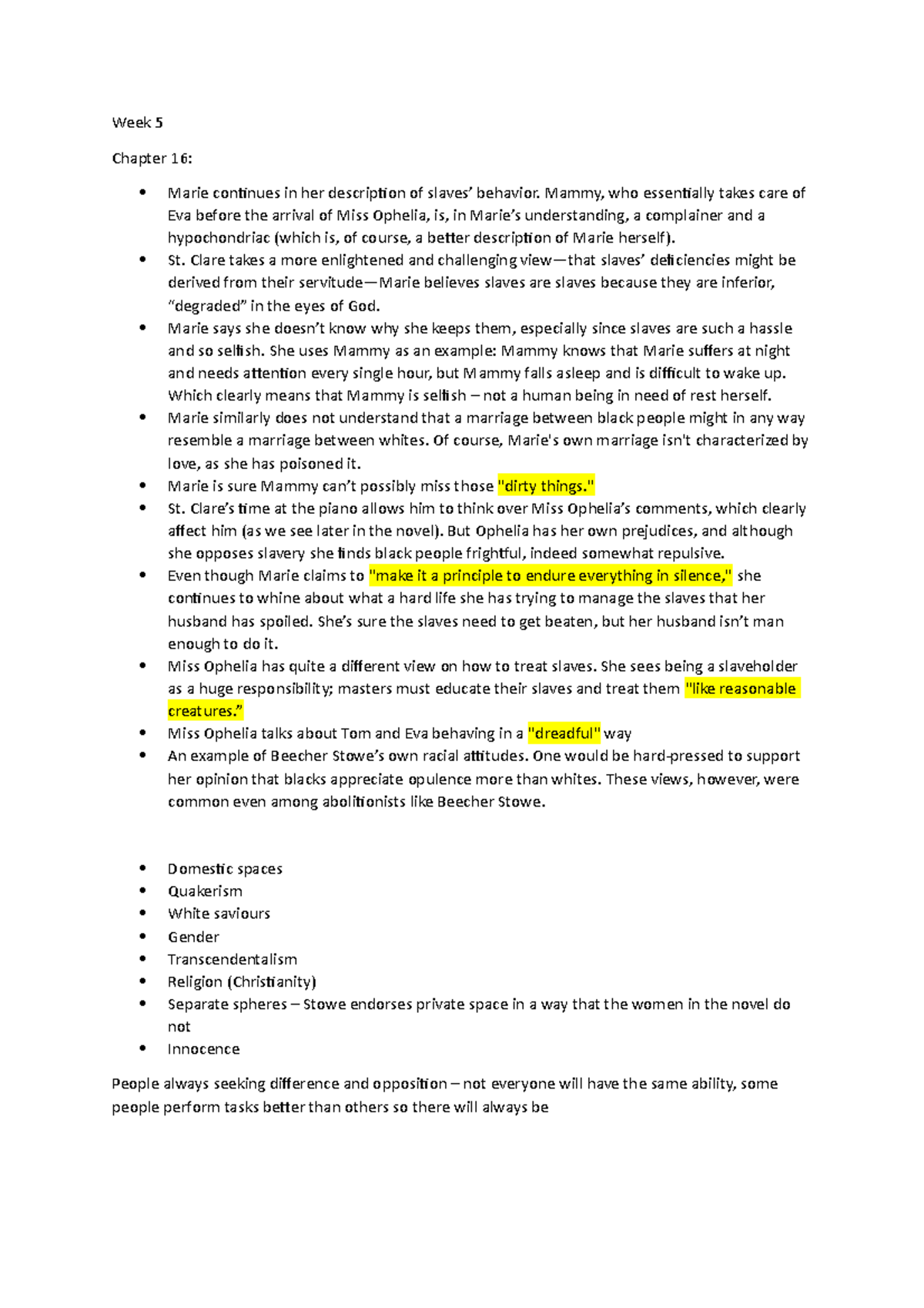 Week 5 - Harriet Beecher Stowe's 'Uncle Tom's Cabin' - Week 5 Chapter ...