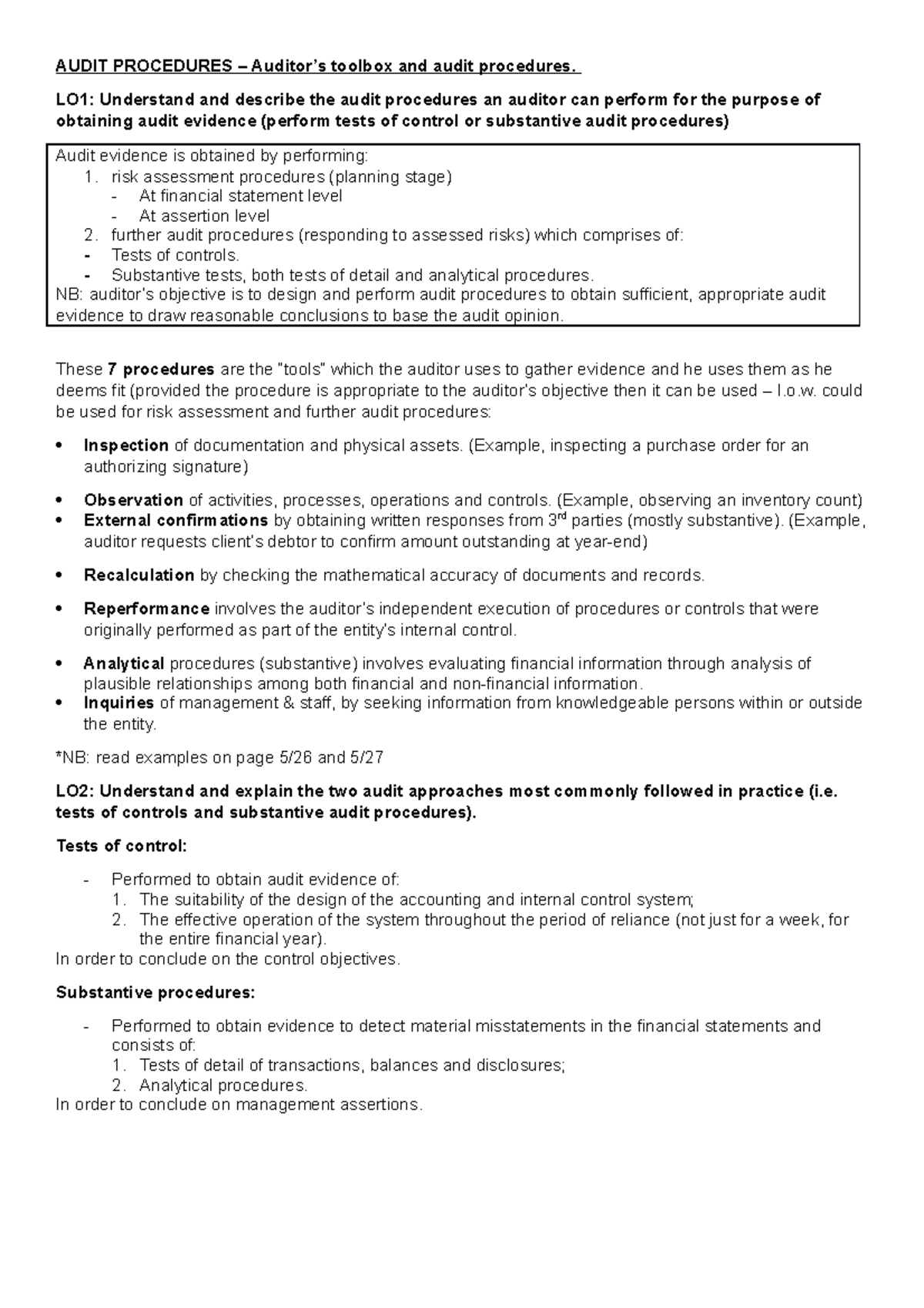 ROV301.6 (Complete) - Summary Auditing 3 - AUDIT PROCEDURES – Auditor’s ...