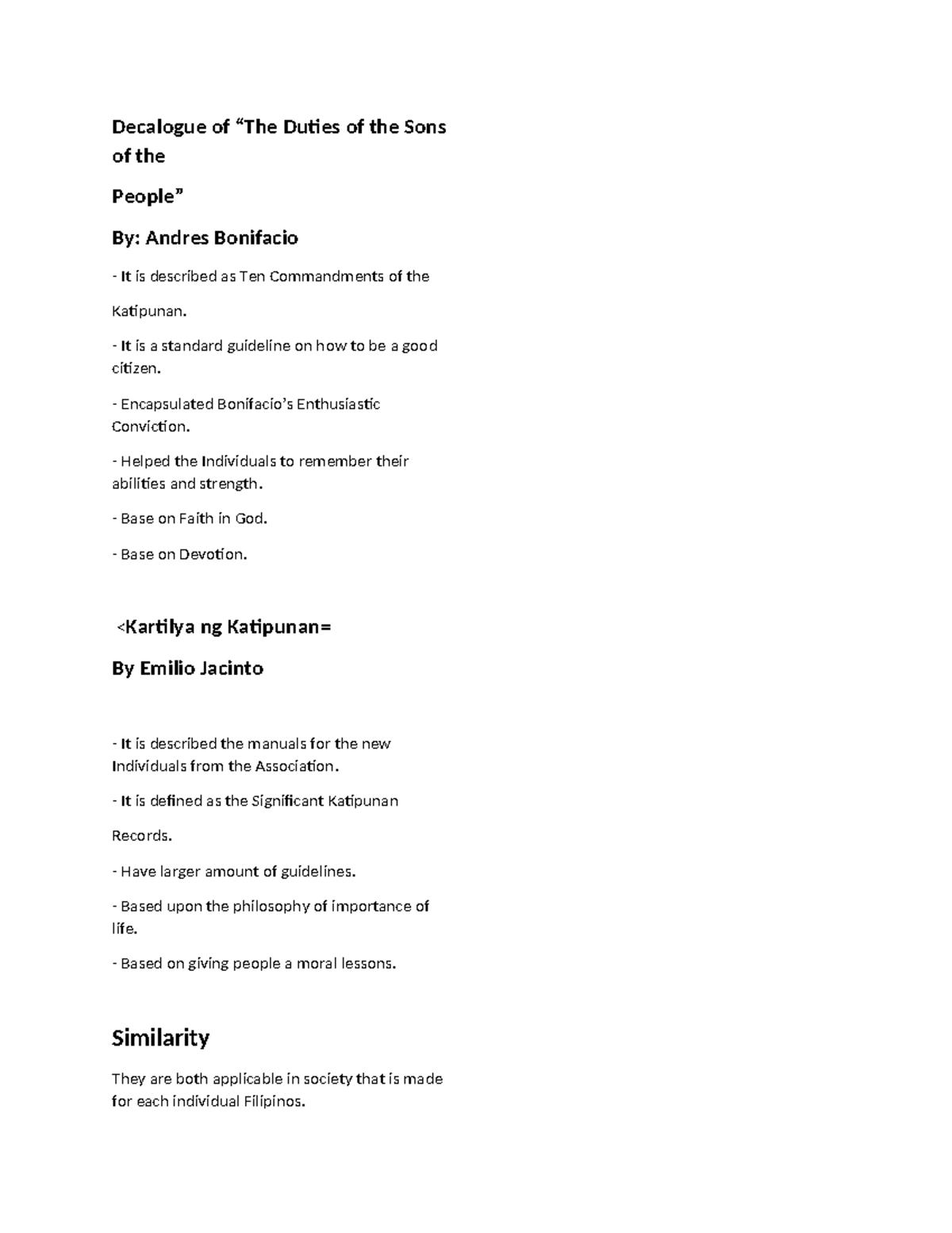 Decalogue by andres - Decalogue of “The Duties of the Sons of the ...