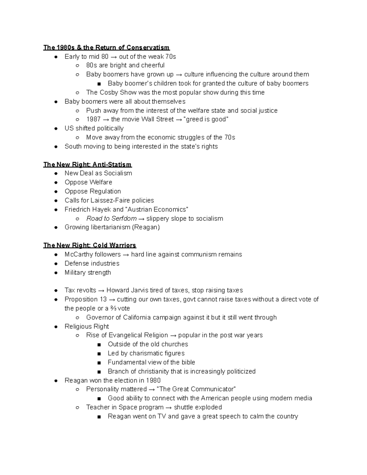 The Age of Reagan - The 1980s & the Return of Conservatism Early to mid ...