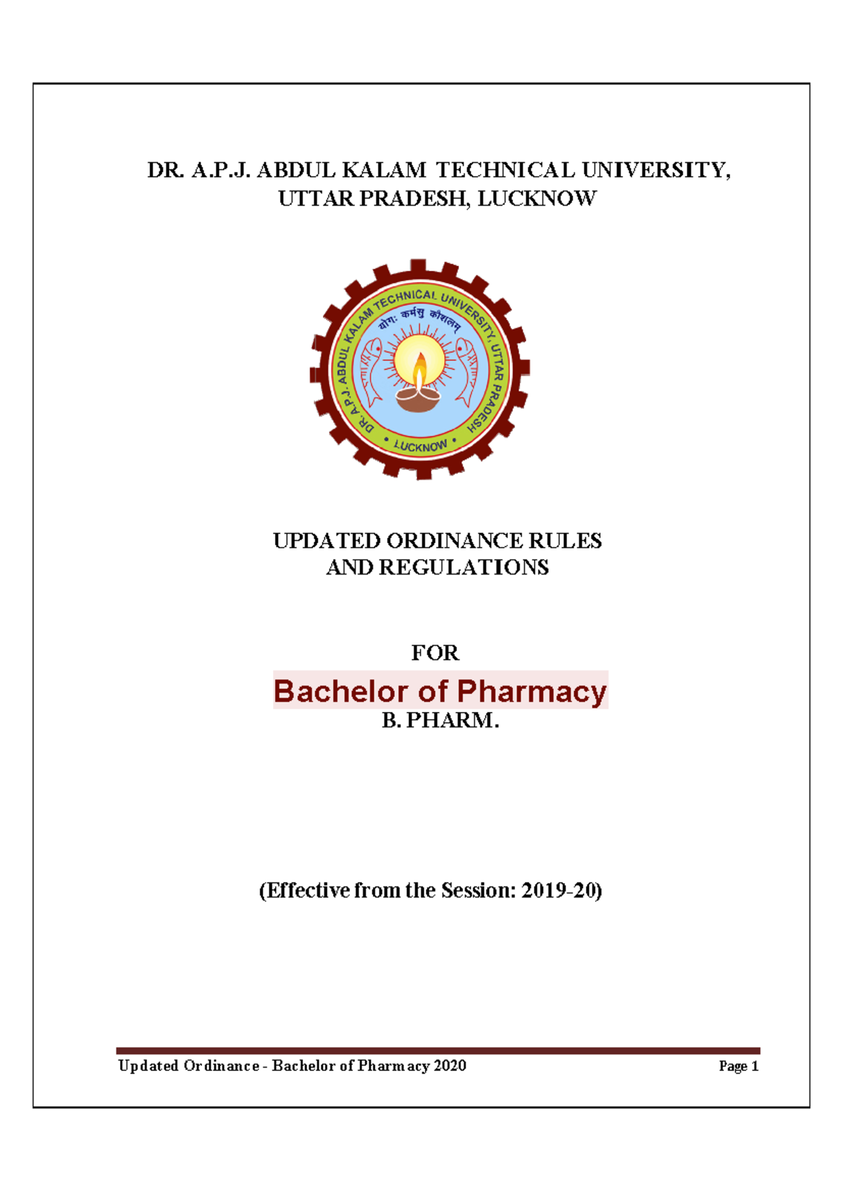 NOTES OF BPHARM 3RD YEAR - DR. A.P. ABDUL KALAM TECHNICAL UN I V E R S ...