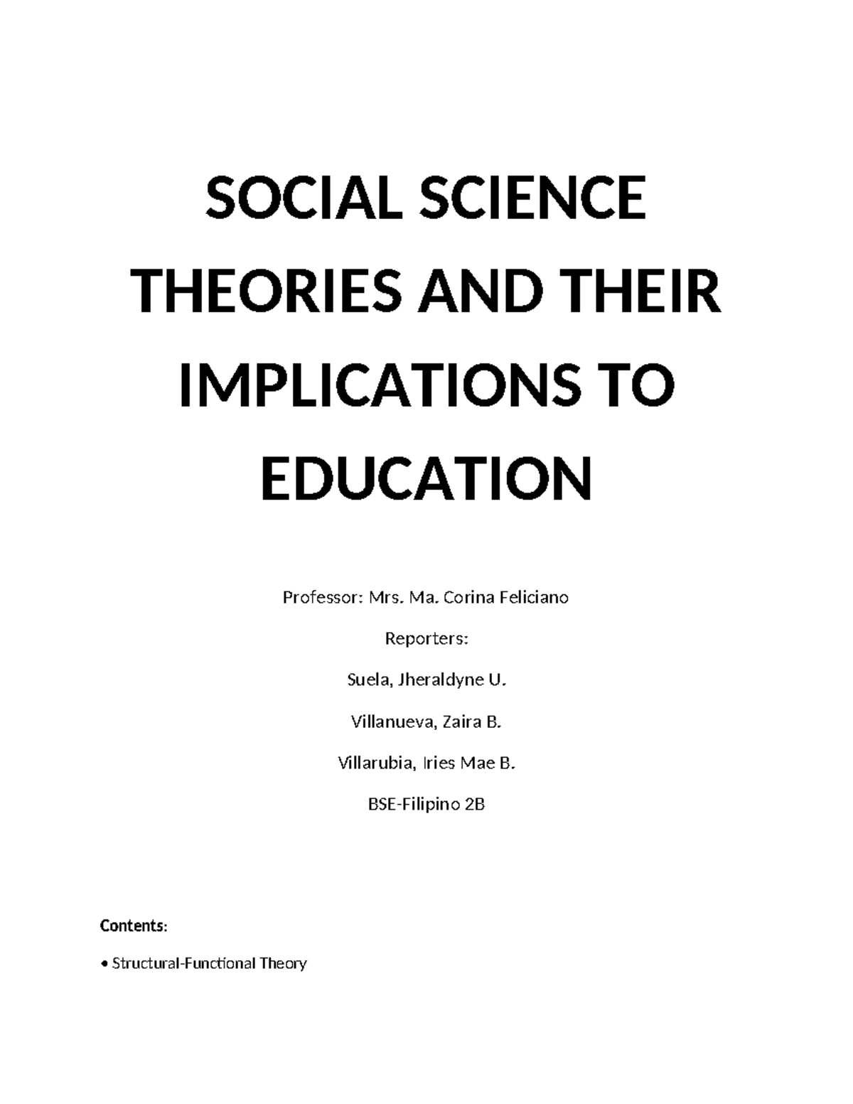 ED3 Module-3 - ed 3 - SOCIAL SCIENCE THEORIES AND THEIR IMPLICATIONS TO ...