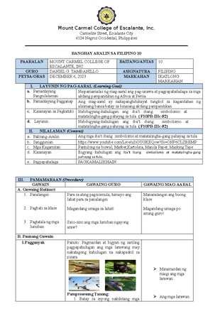 Detailed Lesson PLAN IN HEAL - DETAILED LESSON PLAN IN HEALTH I ...