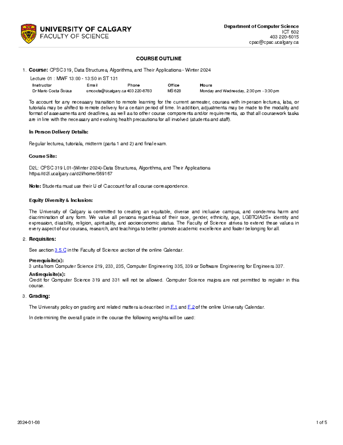 CPSC319 W2024 LEC1 outline - Department of Computer Science ICT 602 403 ...